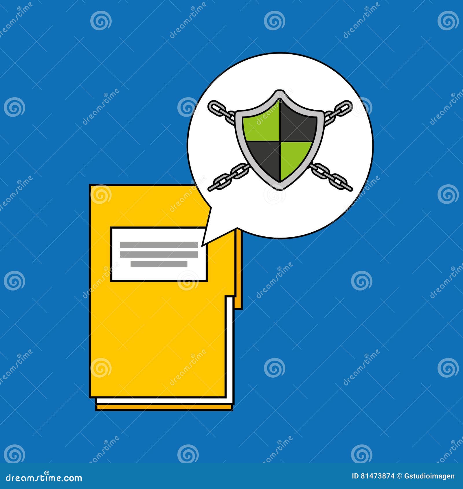 Security System Data Folder File Stock Vector - Illustration of ...