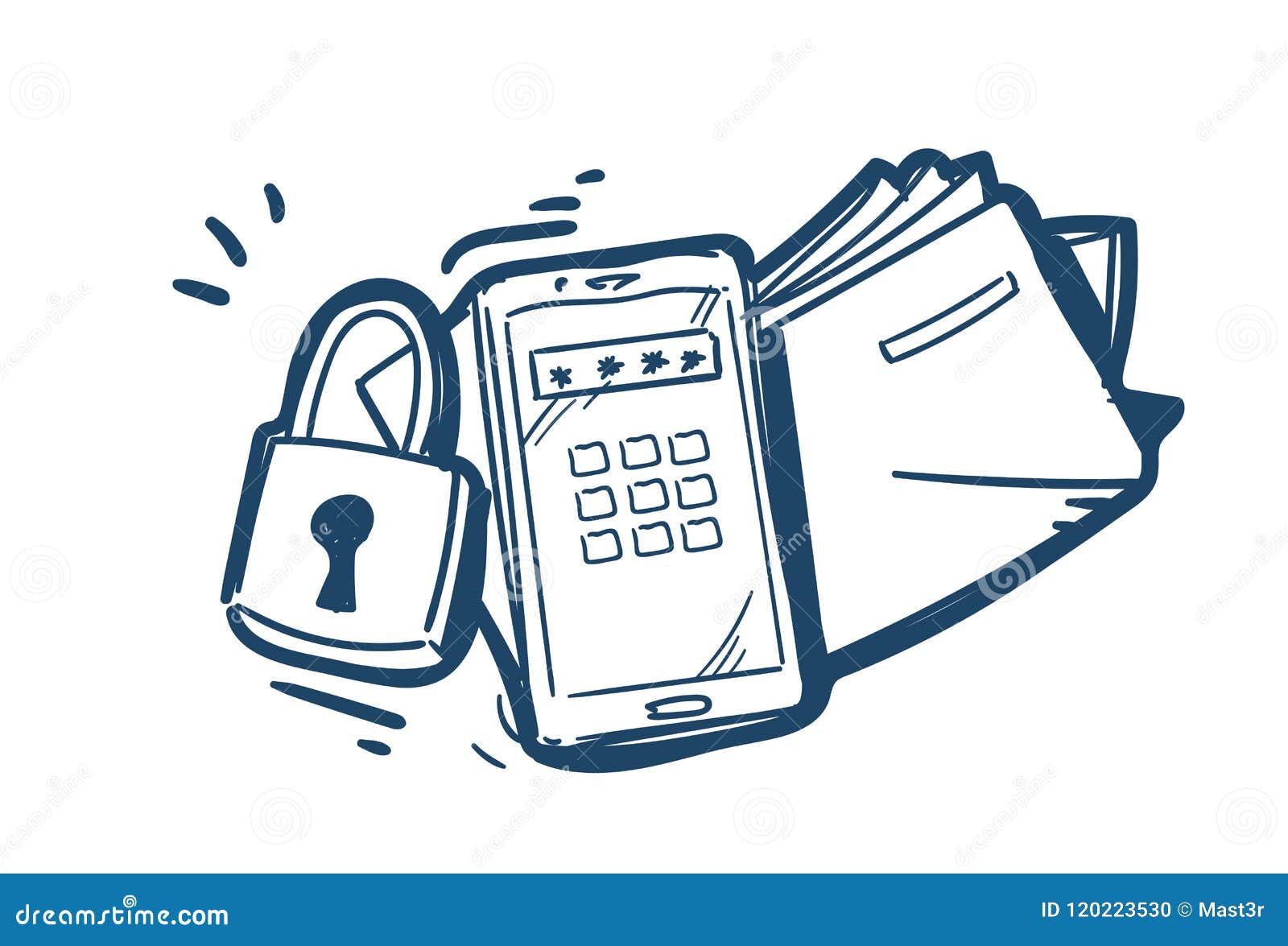 Security System Data Folder Padlock Protection Password Concept on ...