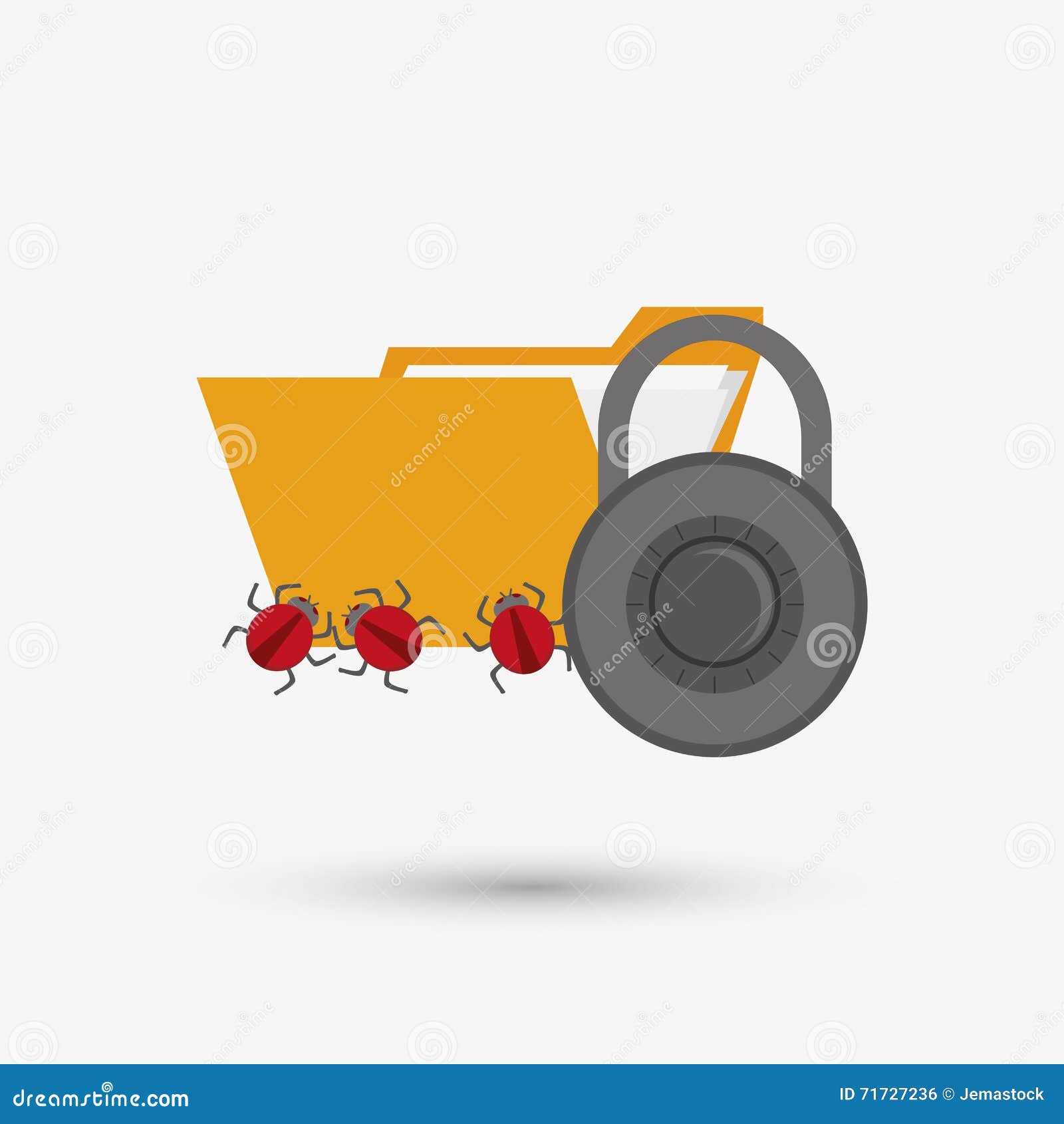 Security System Design. Protection Icon. Isolated Illustration Stock ...