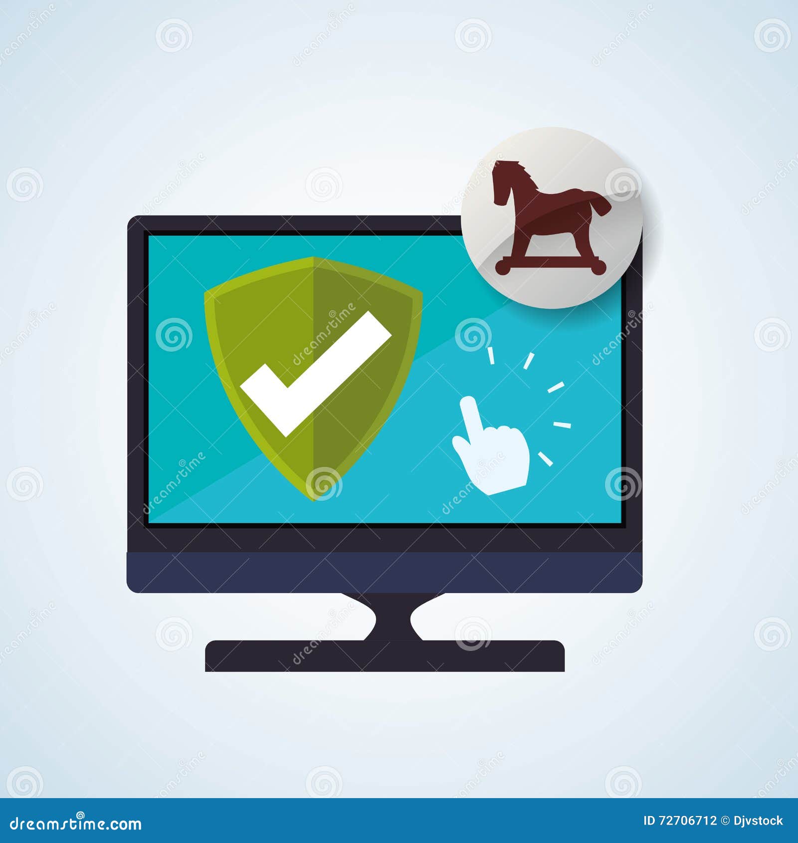 Security System Design. Protection Icon. Isolated Illustration, Vector ...