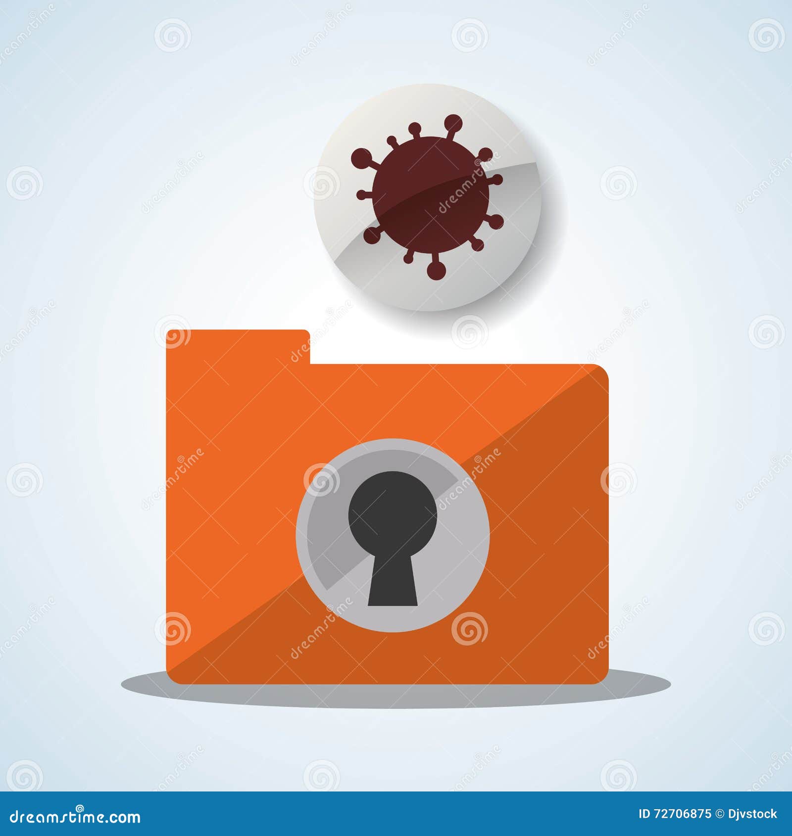 Security System Design. Protection Icon. Isolated Illustration, Vector ...