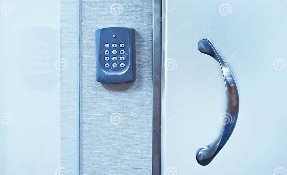 Security system on door stock image. Image of security - 3609291