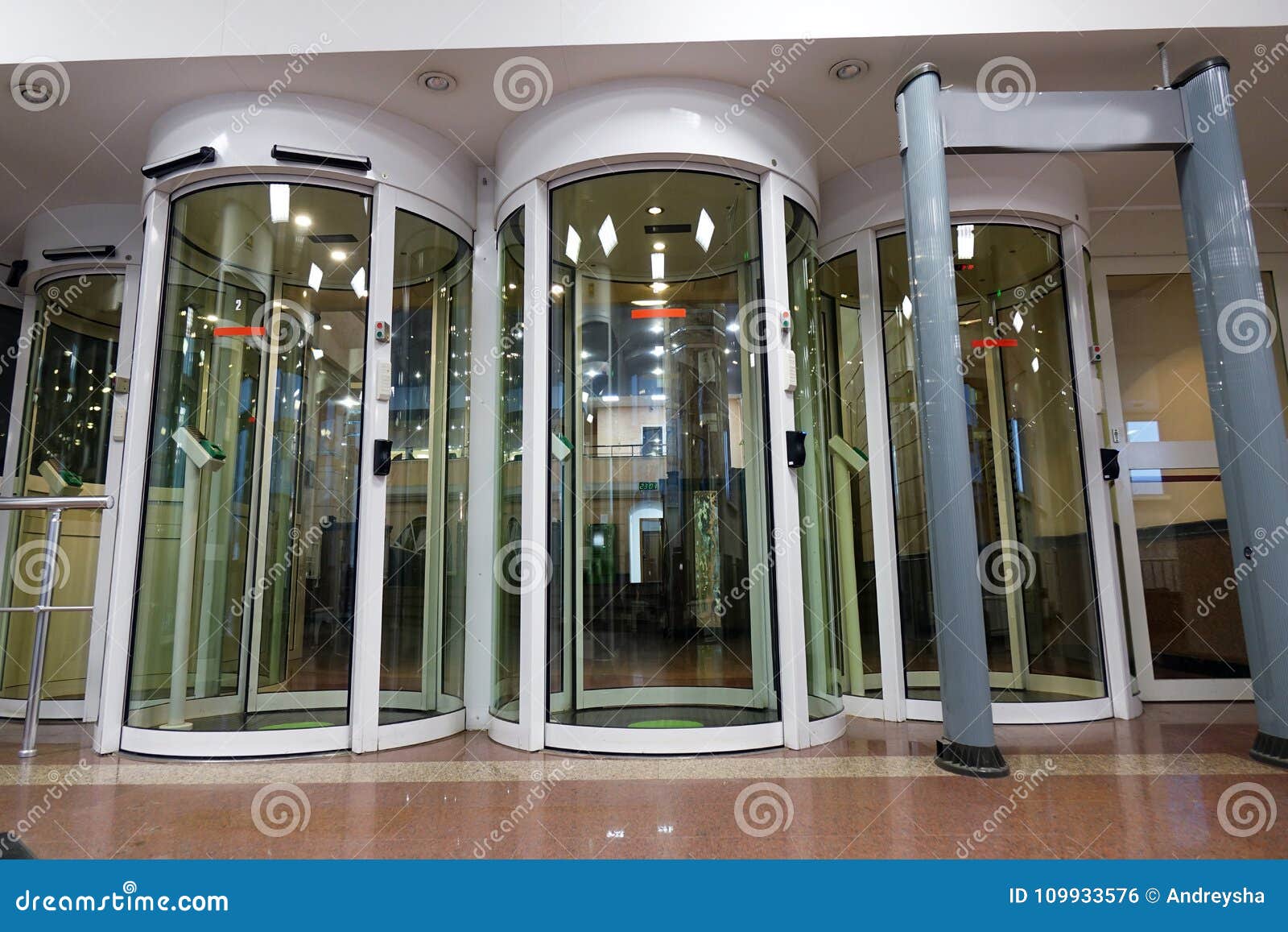 Security System at the Entrance To the Bank . Stock Photo - Image of ...