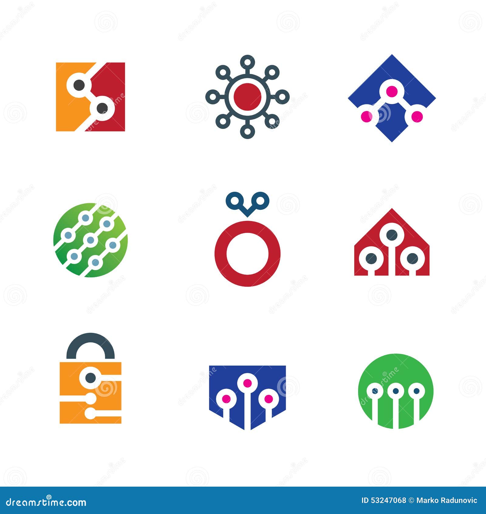 Security System Home and Internet Virtual Hack Shield Logo Icon Stock ...