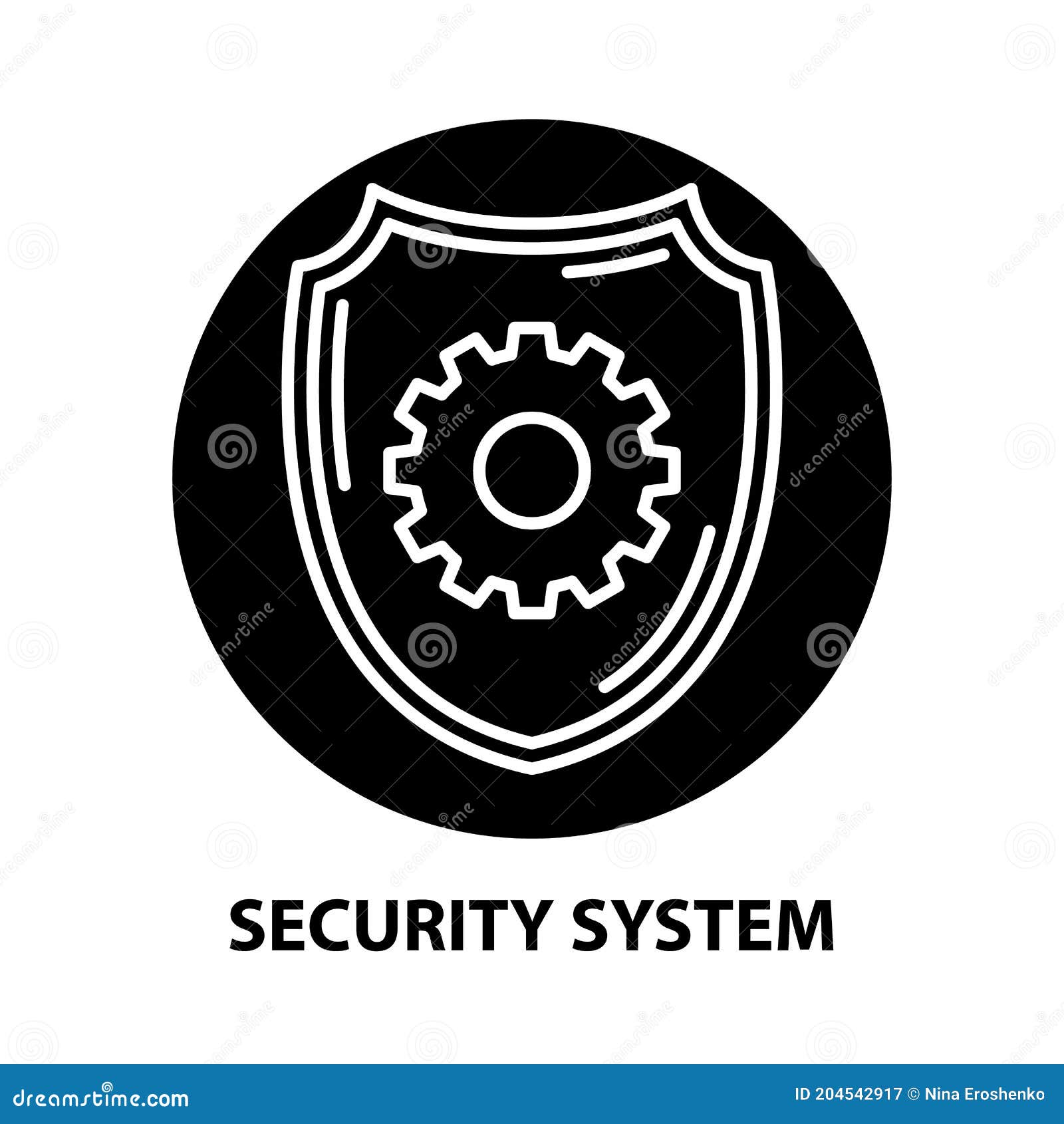 Security System Icon, Black Vector Sign with Editable Strokes, Concept ...