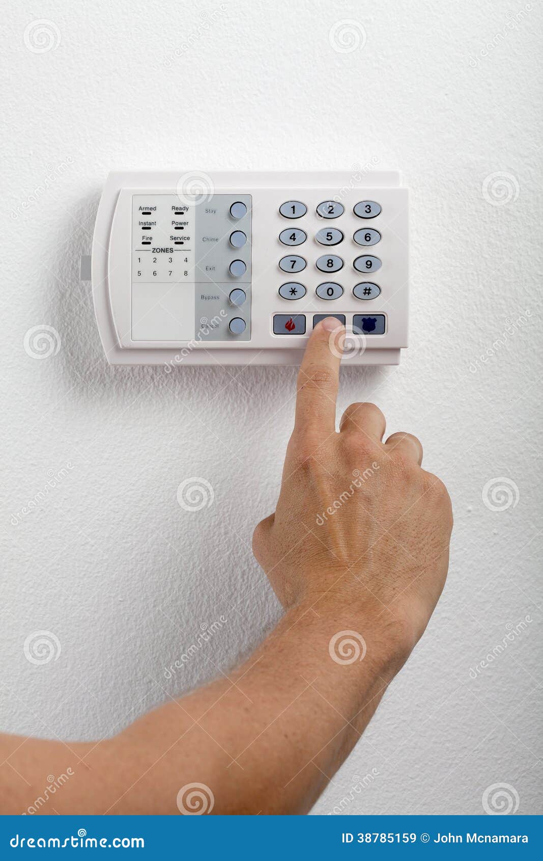 Security System Keypad and Hand Stock Image - Image of security, studio ...