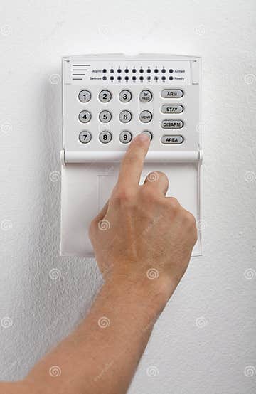 Security System Keypad and Hand Stock Image - Image of lights, arming ...