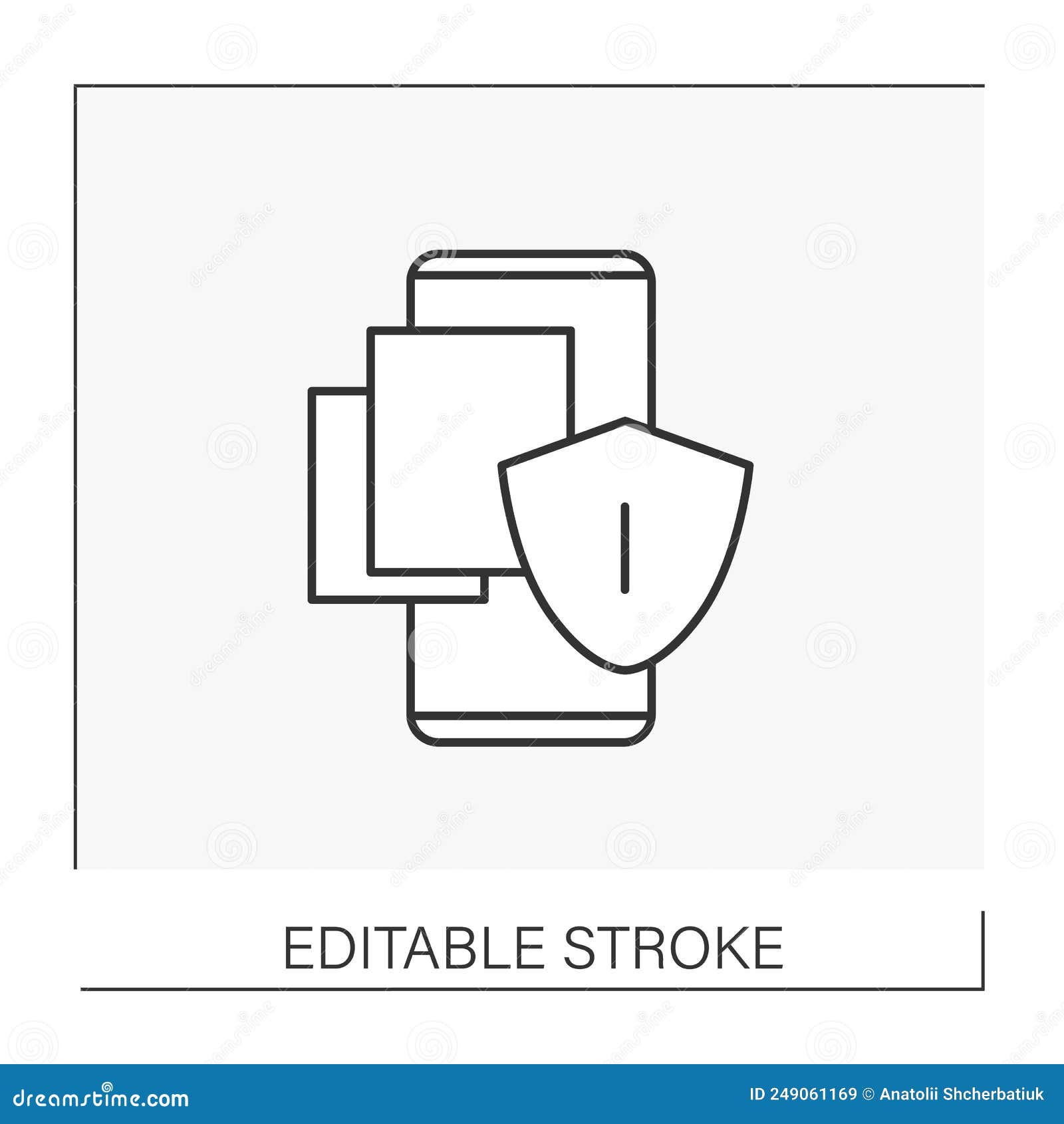 Security system line icon stock vector. Illustration of safety - 249061169