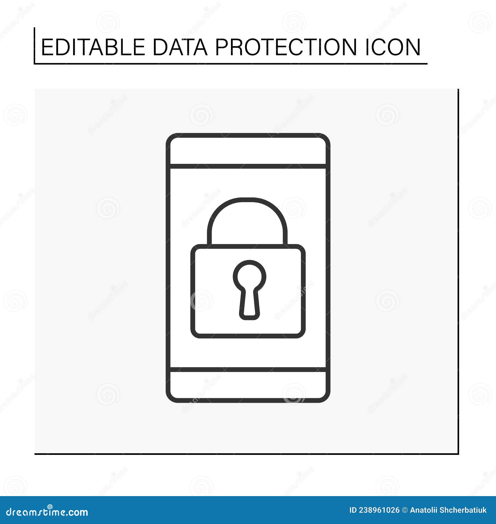 Security system line icon stock vector. Illustration of unlock - 238961026