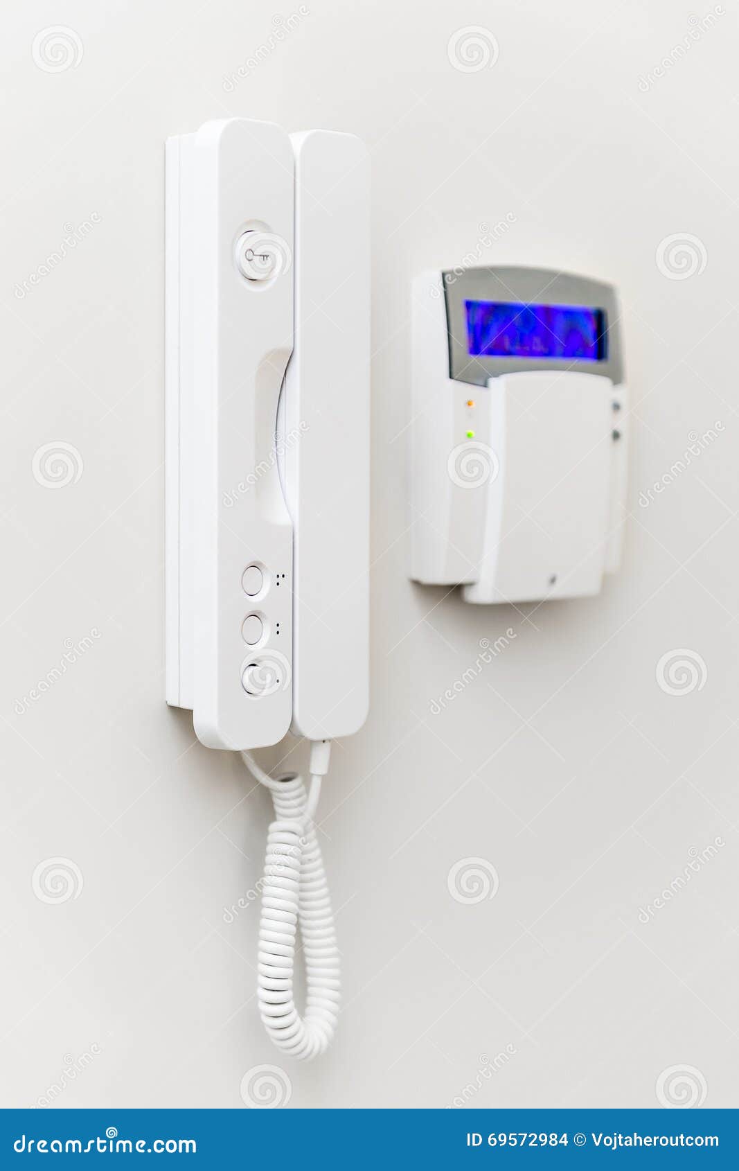 Security System Panel with Blue Screen Stock Photo - Image of intruder ...