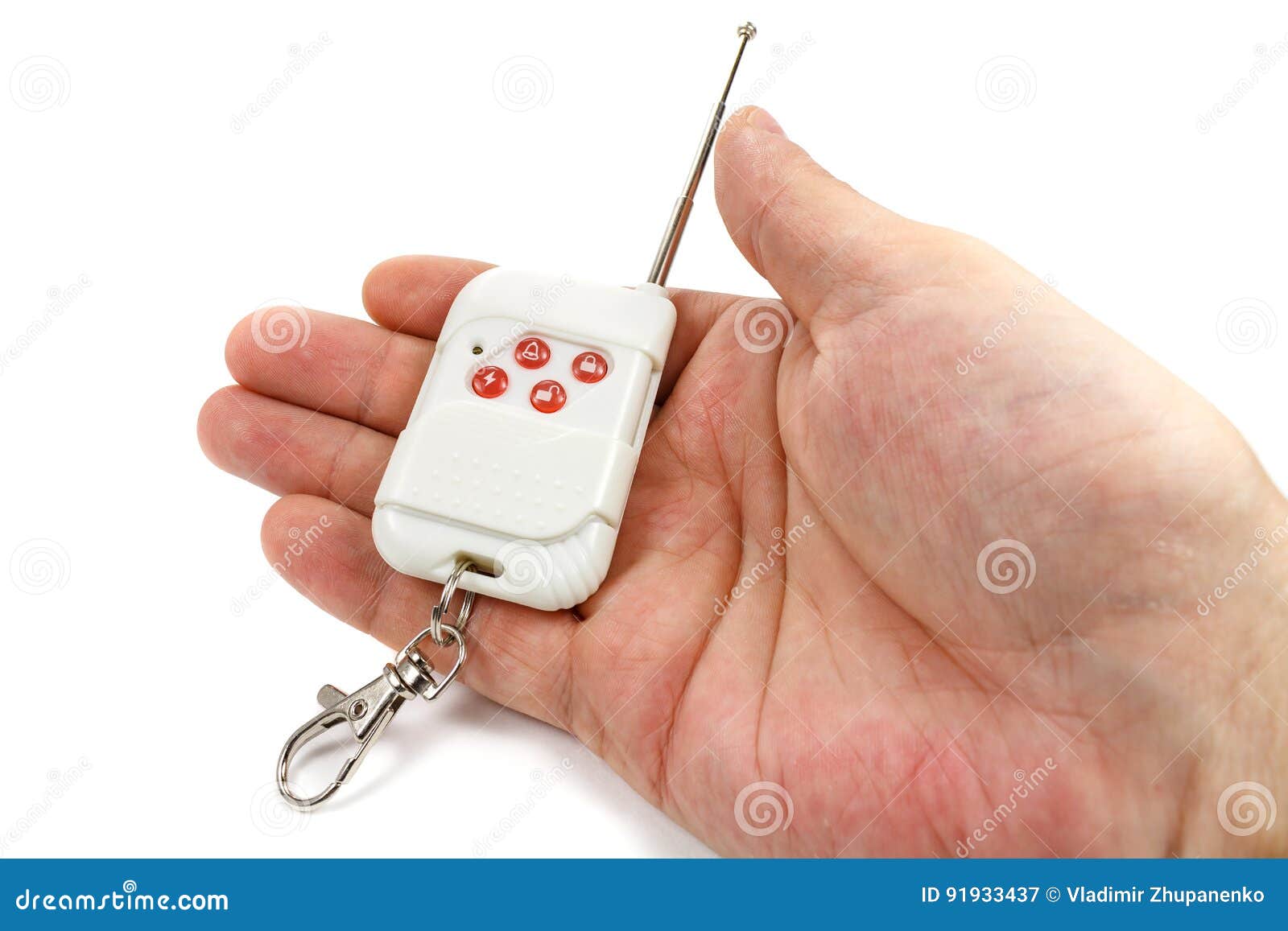 Security System Remote Control with Extended Antenna on the Male Stock ...