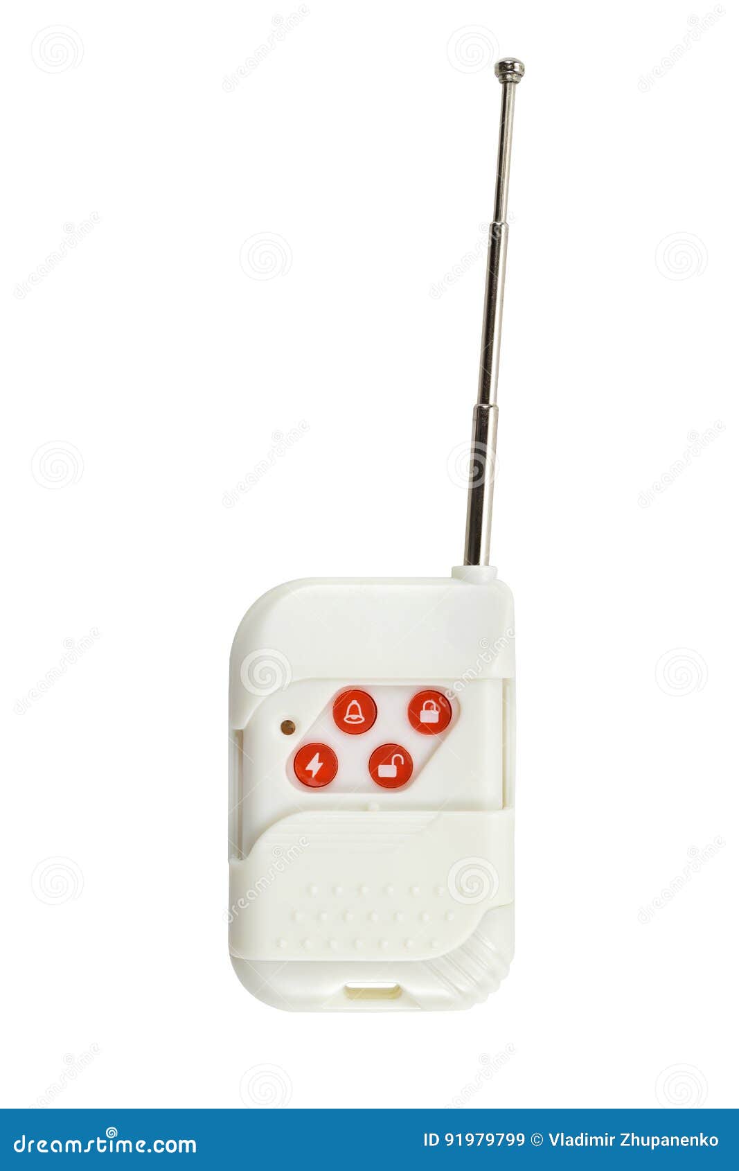 Security System Remote Control with Telescopic Antenna Isolated on a ...