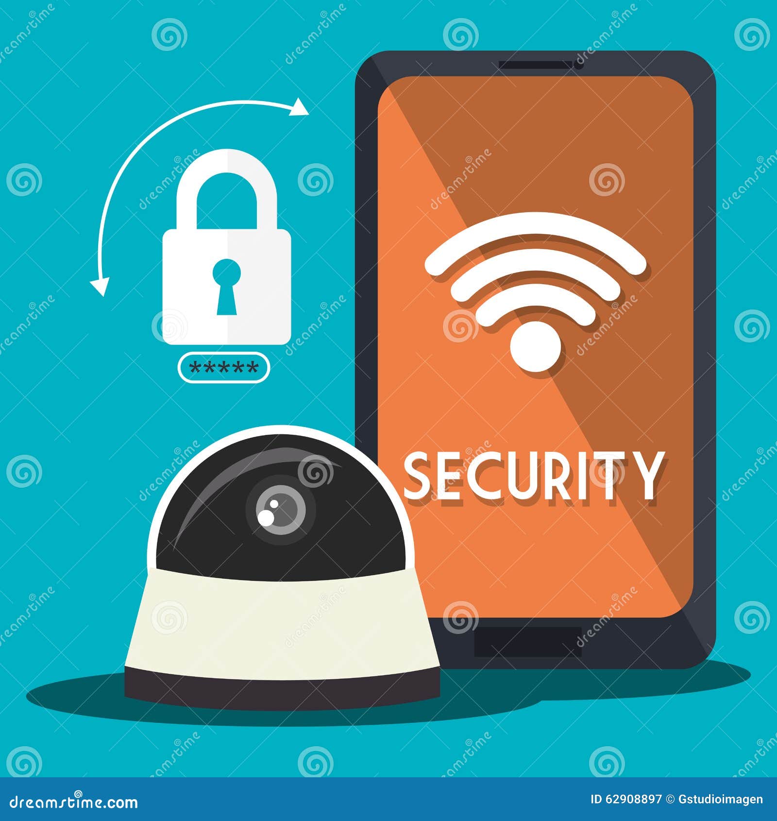 Security System and Technologies Graphic Design Stock Vector ...