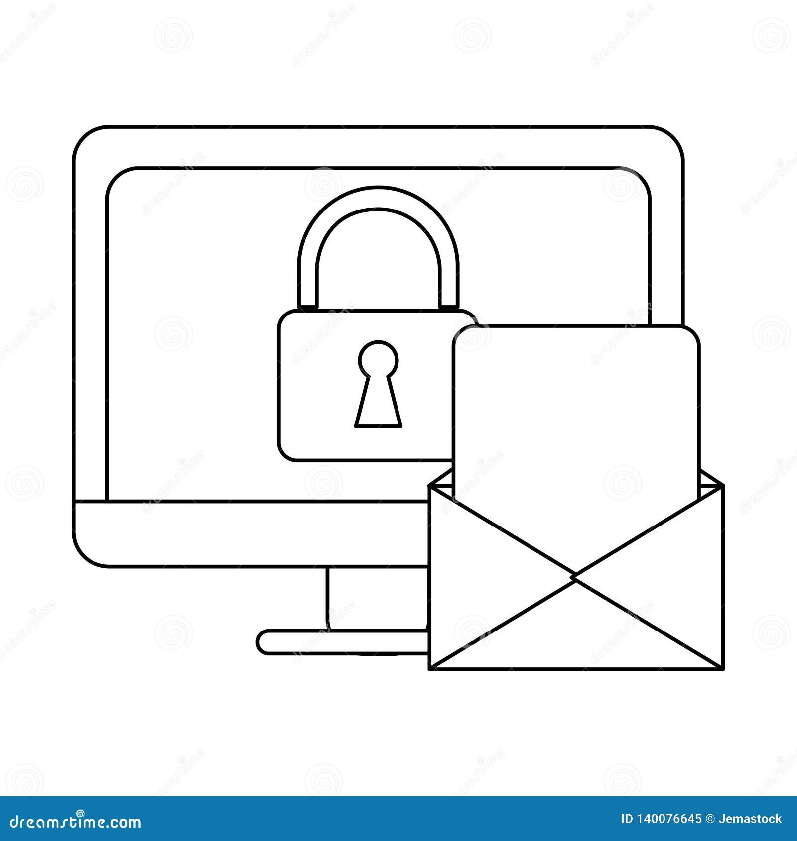 Security System Technology Black and White Stock Vector - Illustration ...