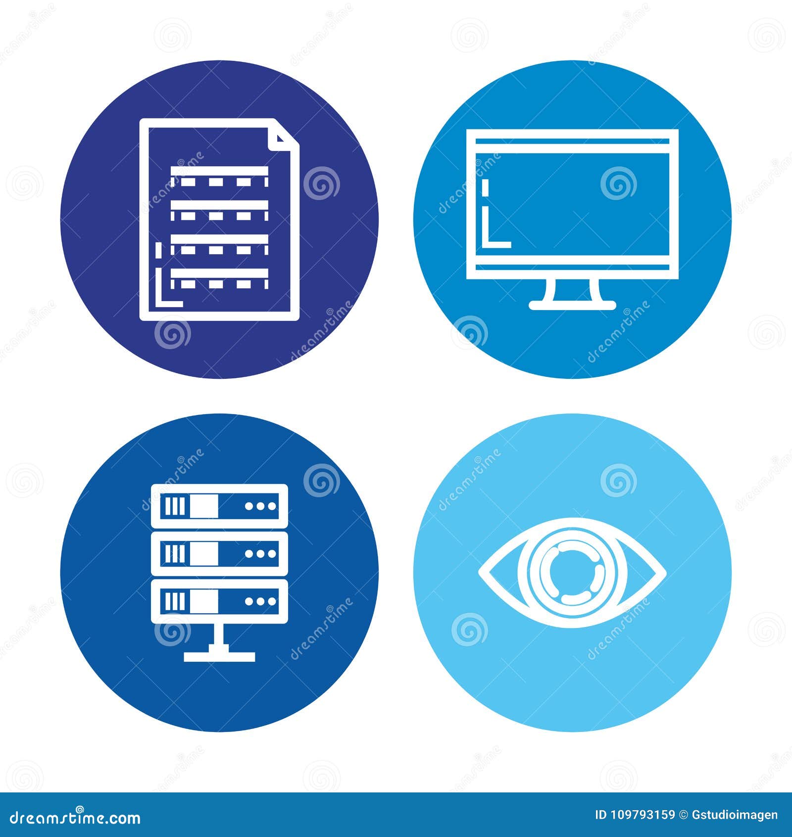 Security System Technology Icons Stock Vector - Illustration of shield ...