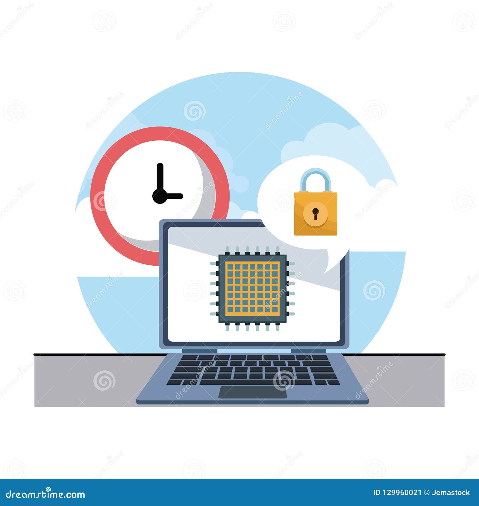 Security system technology stock vector. Illustration of clock - 129960021