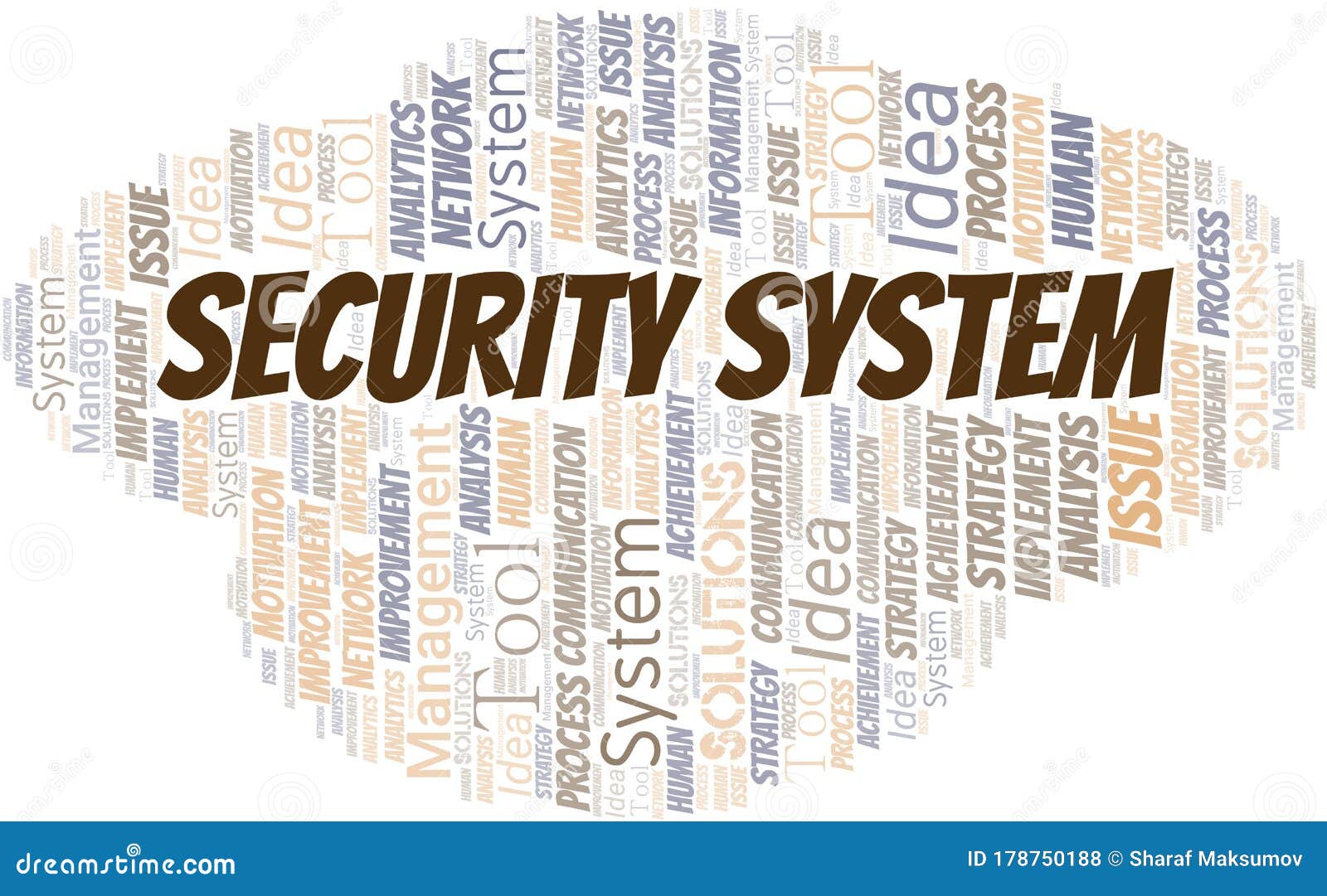 Security System Typography Vector Word Cloud Stock Illustration ...