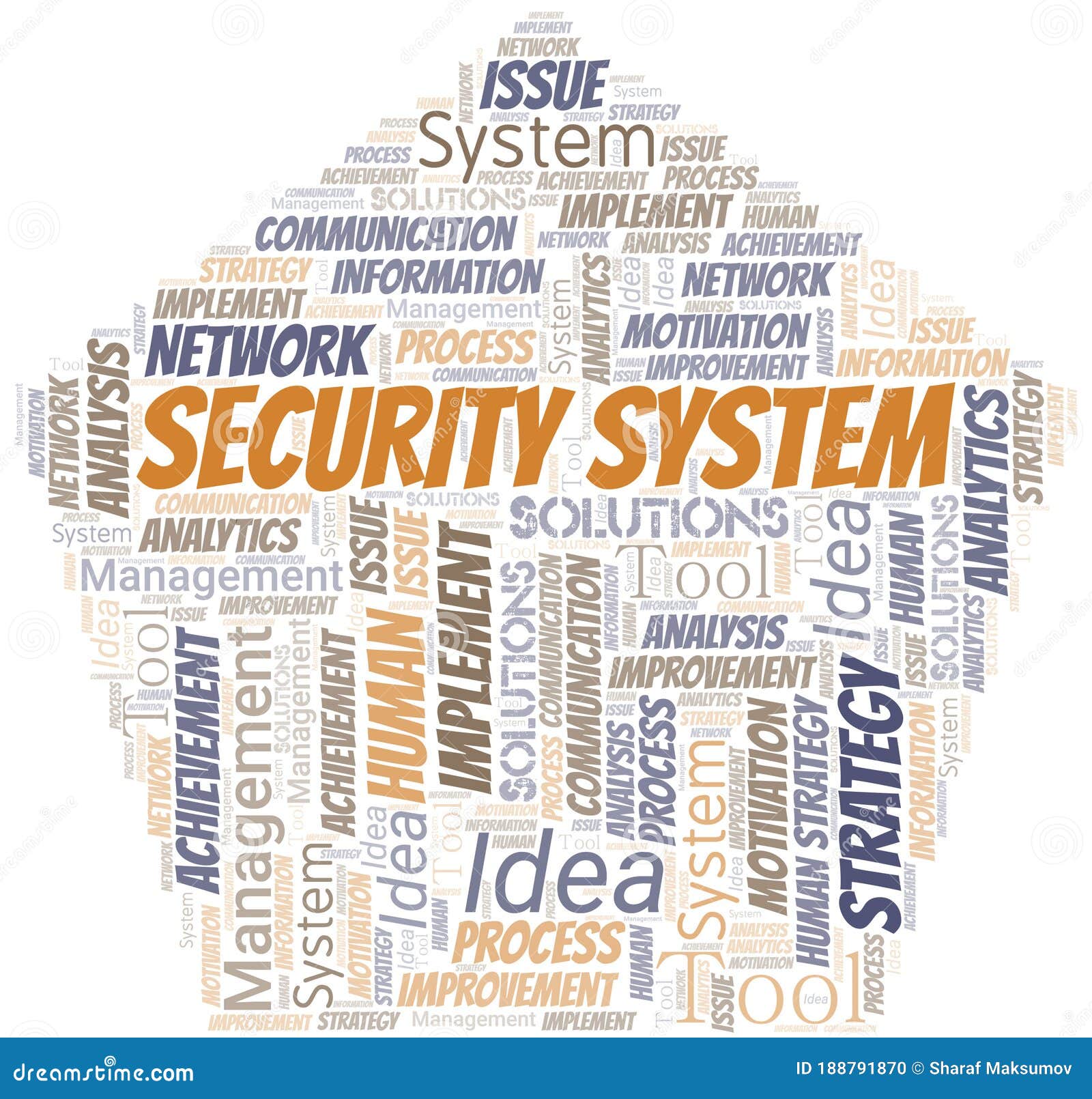 Security System Typography Vector Word Cloud. Stock Vector ...