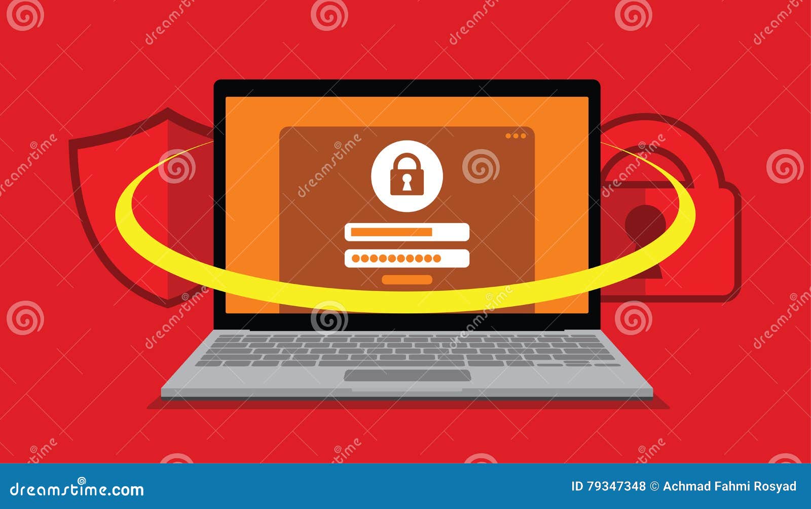 Security System User Account Protection Stock Vector - Illustration of ...