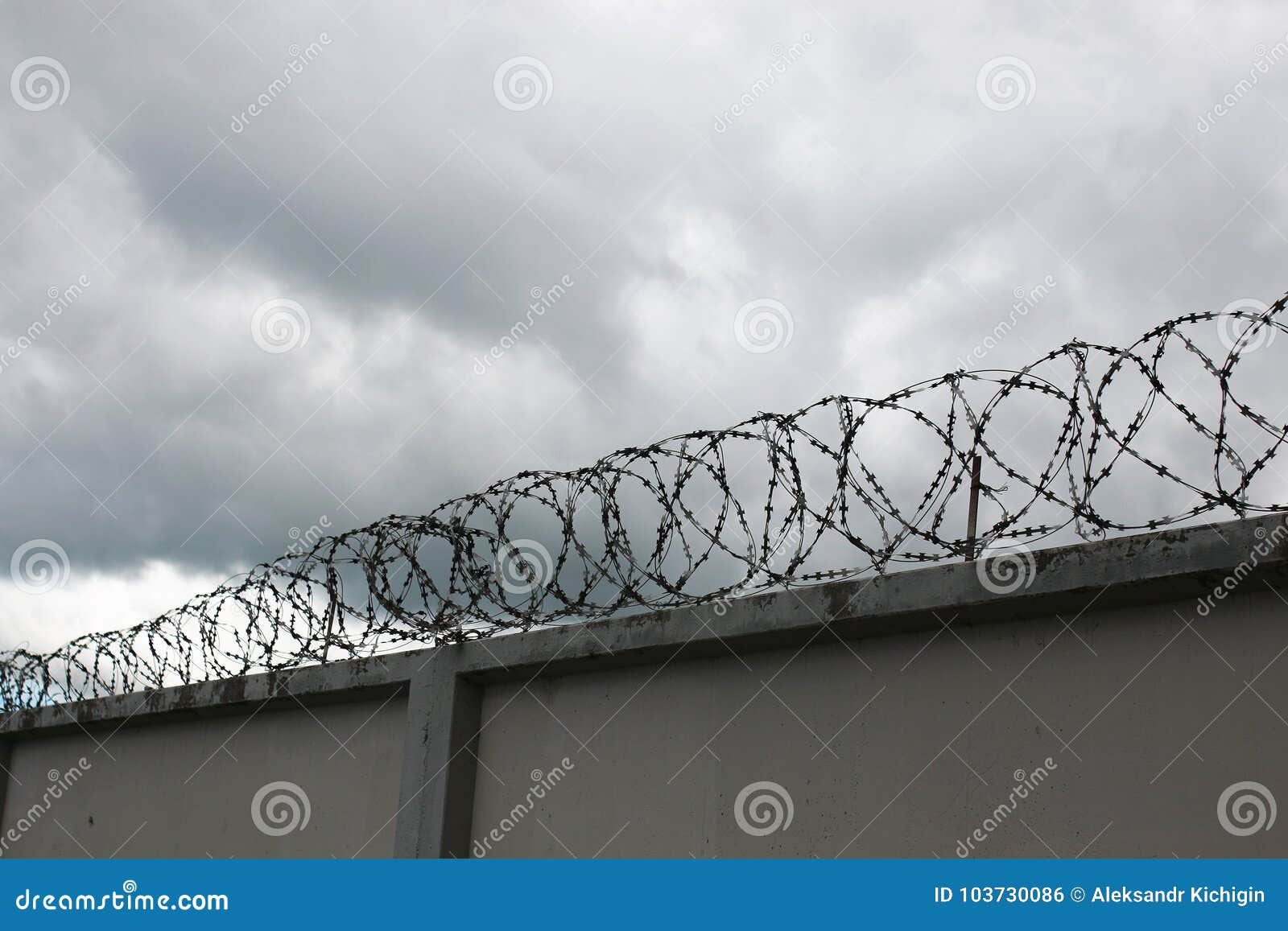 Security System Using Wire Fences Stock Photo - Image of gray ...