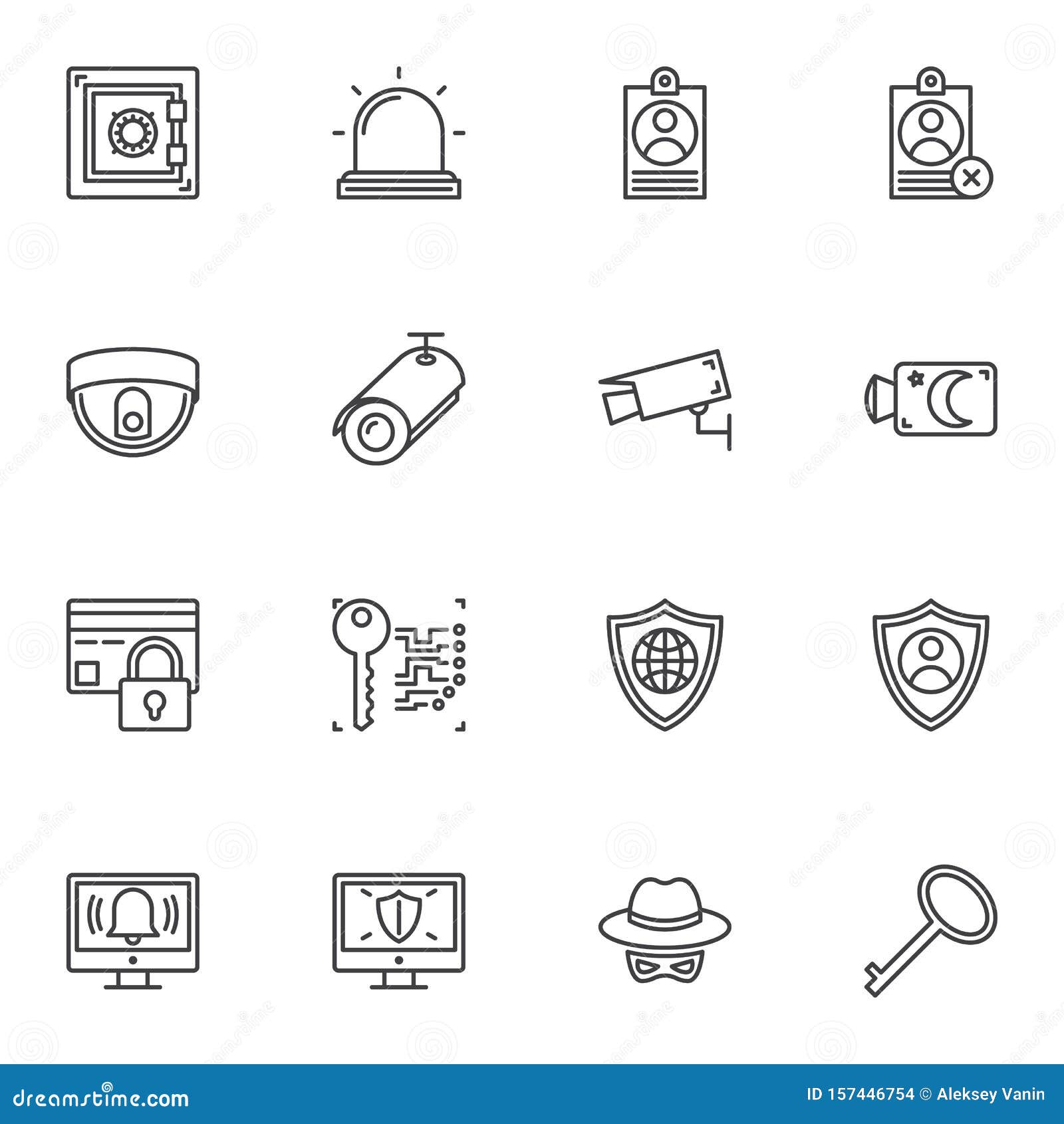 Security System Vector Icons Set Stock Vector - Illustration of ...