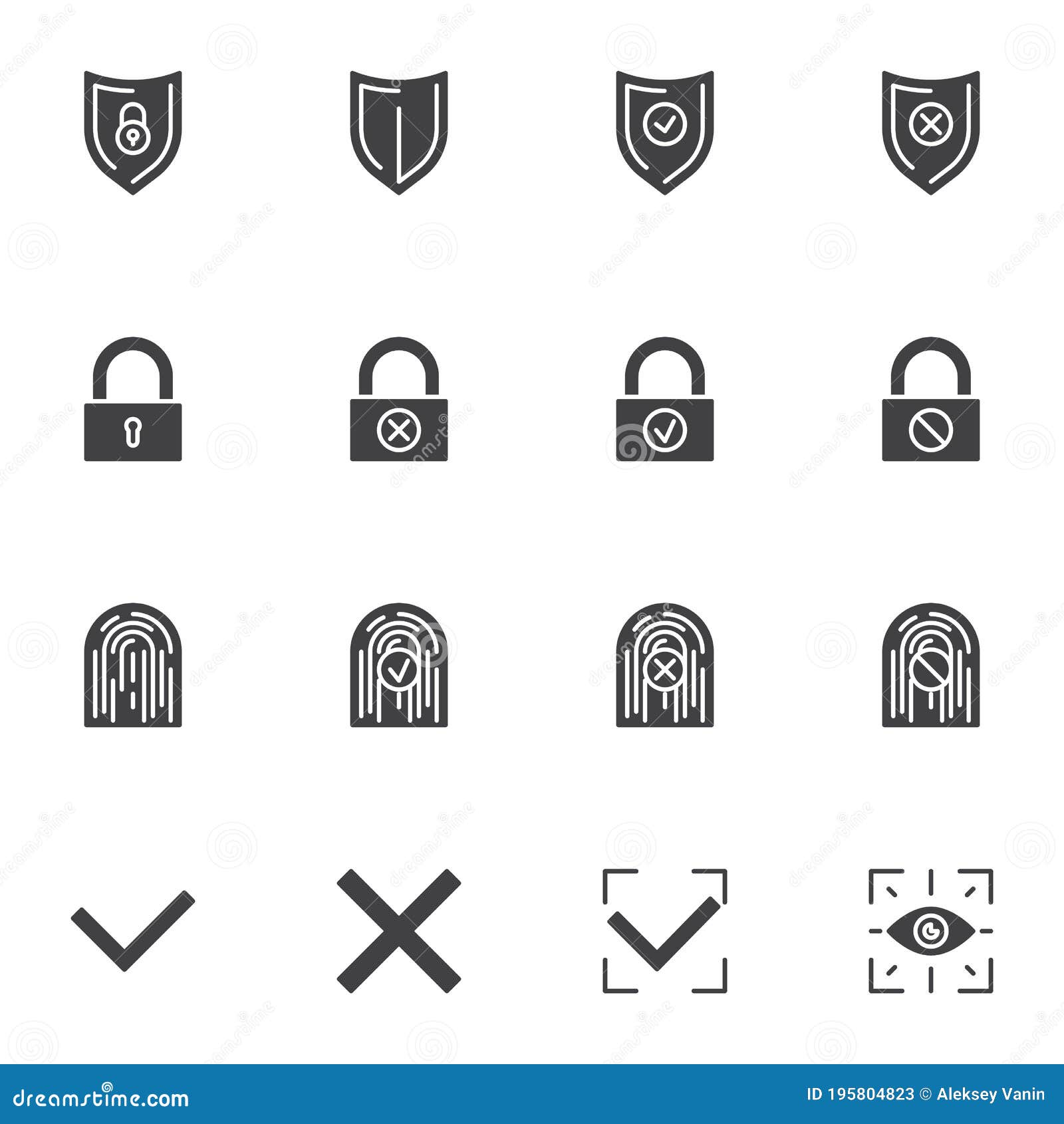 Security System Vector Icons Set Stock Vector - Illustration of ...