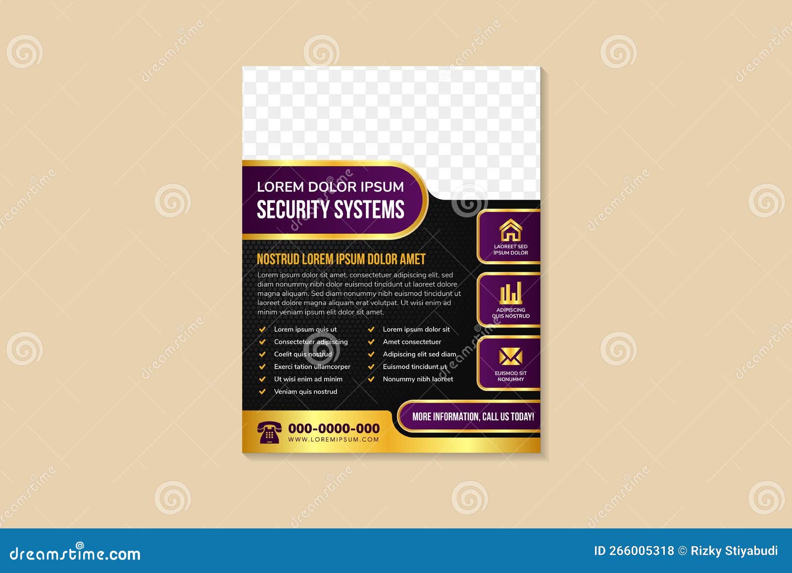 Security Systems Flyer Design Template. Cyber Security Protection ...