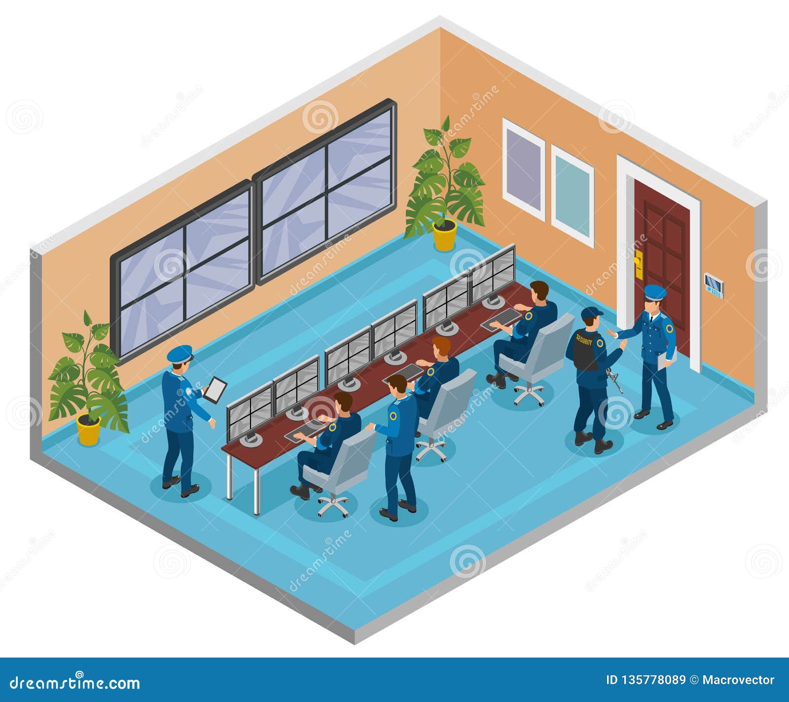 Security Systems Isometric Composition Stock Vector - Illustration of isometric, detector: 135778089