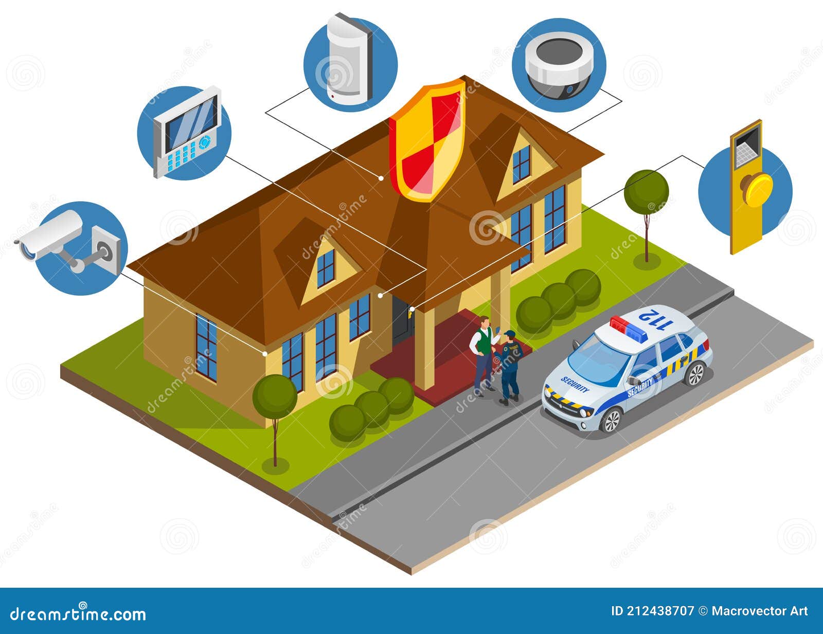 Security Systems Isometric Composition Stock Vector - Illustration of ...