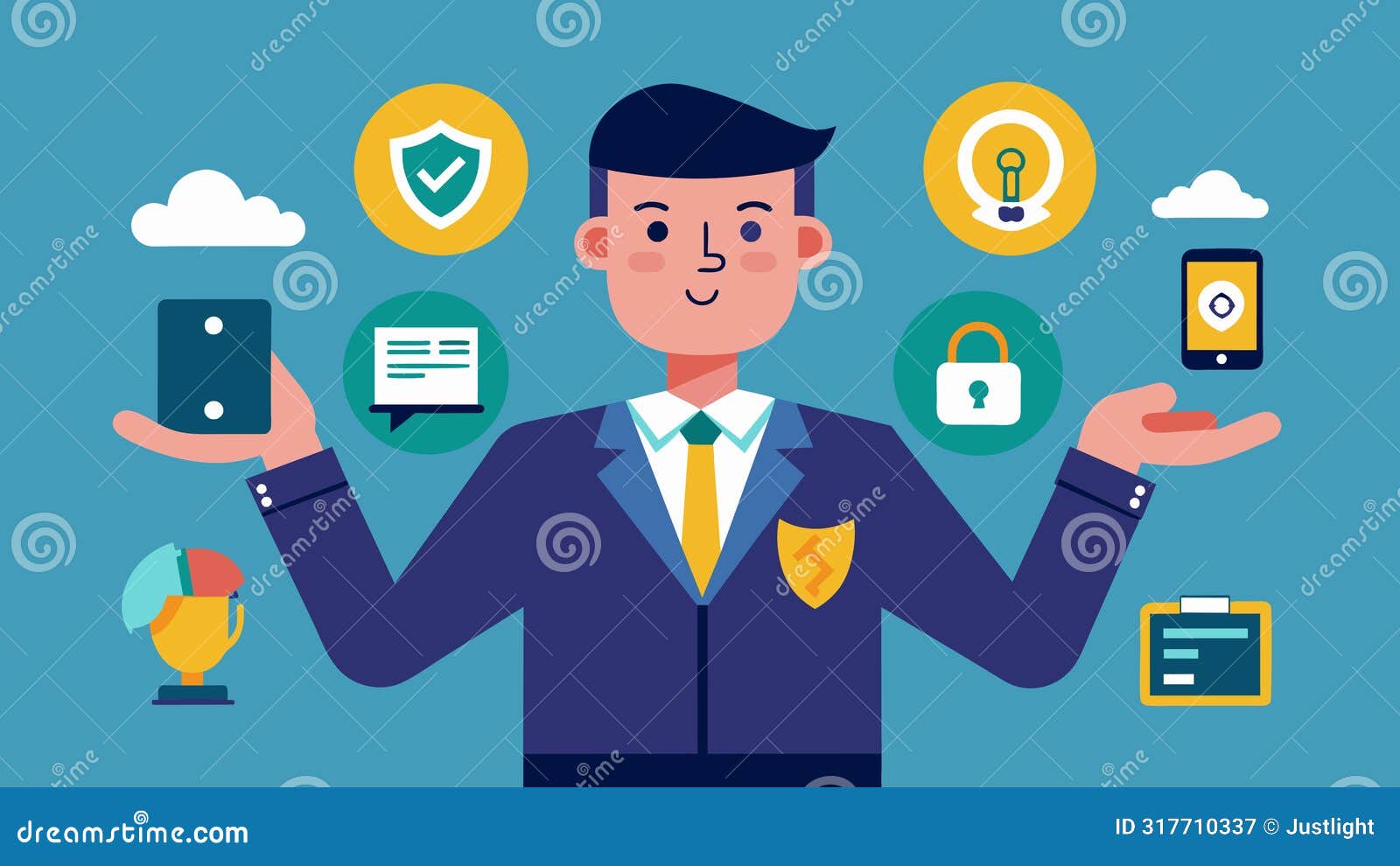 A Security Team Member Demonstrates Proper Communication Techniques ...