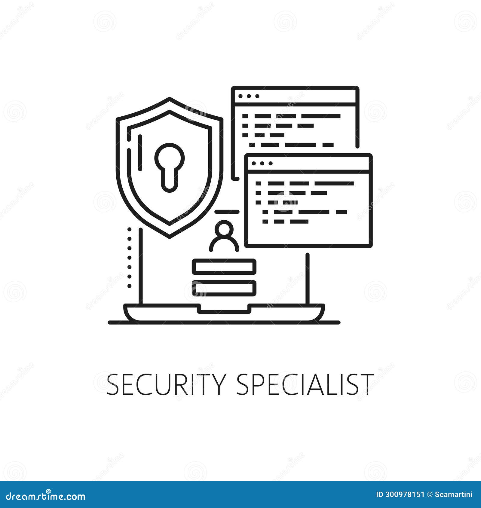 Security Team it Specialist Icon of Internet Data Stock Vector ...