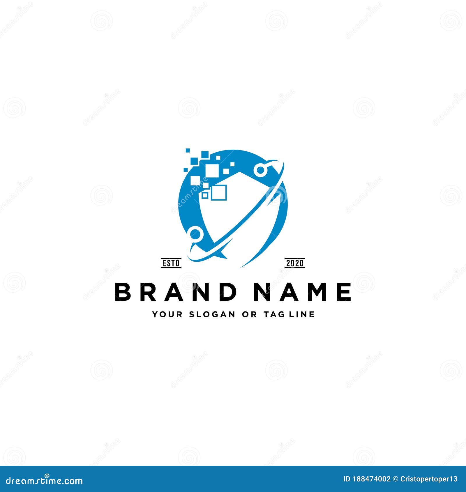 Security Tech Logo Design Vector T Stock Vector - Illustration of safe ...