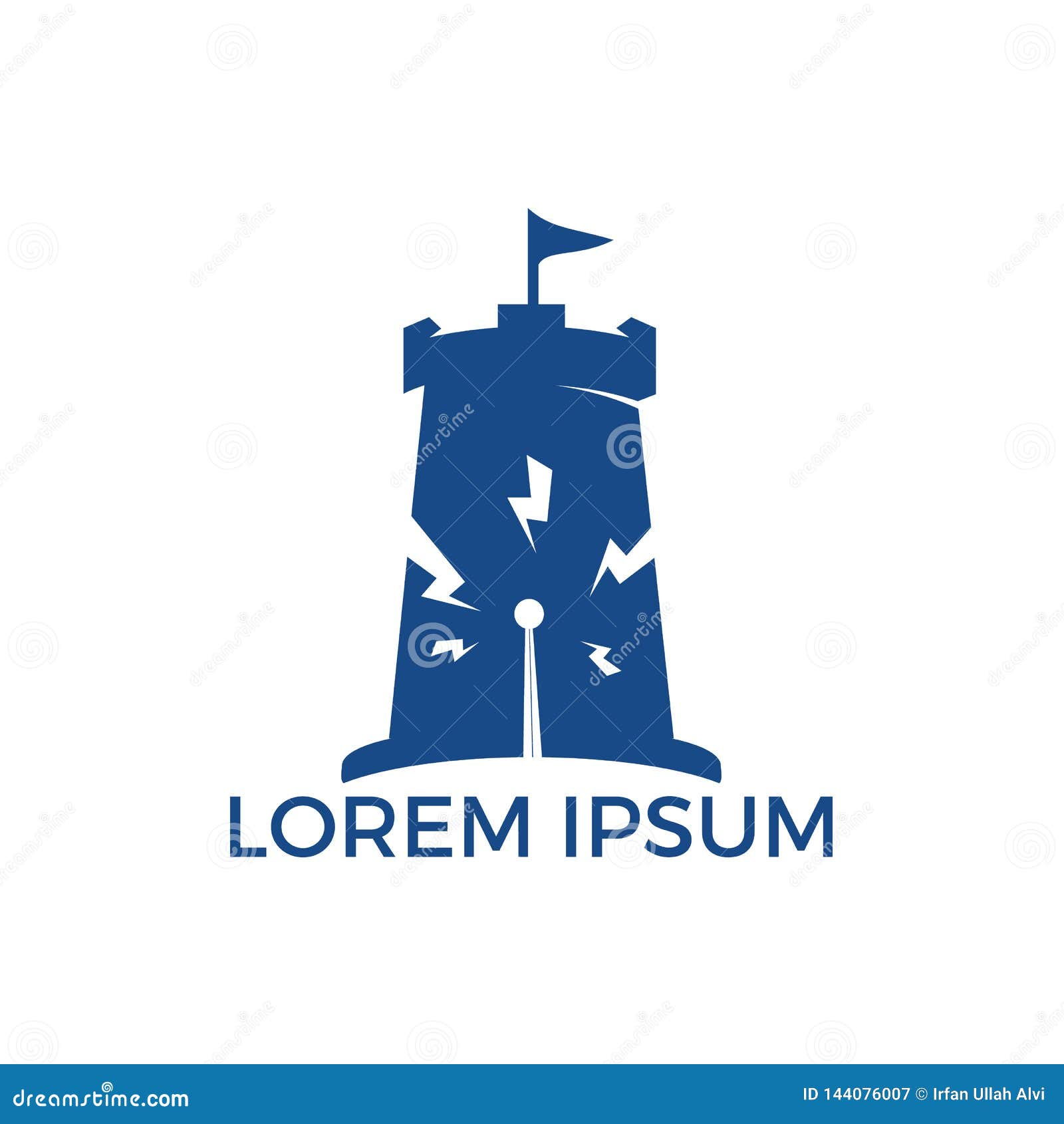 Fort and Technology Combination Logo Design. Stock Vector ...