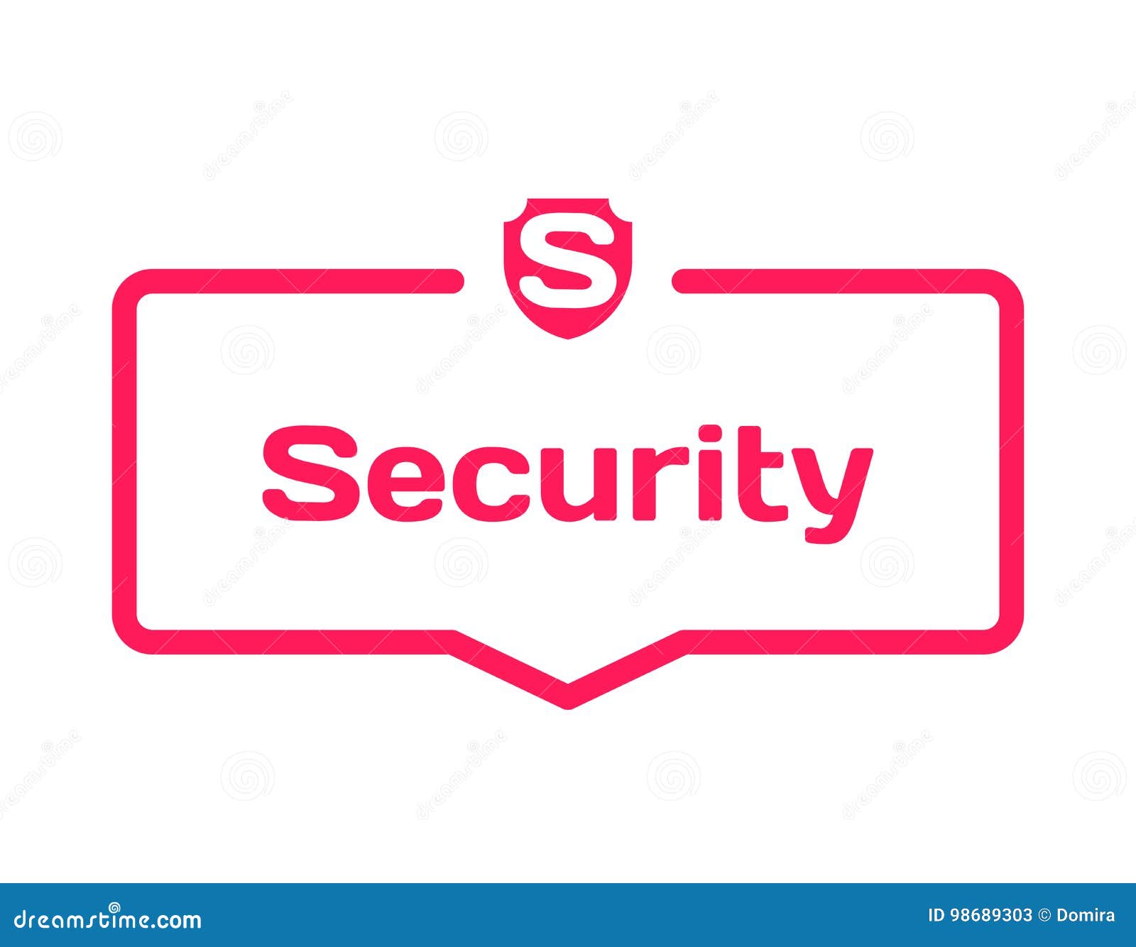 Security Template Dialog Bubble, Flat Style on White Background. Basis ...
