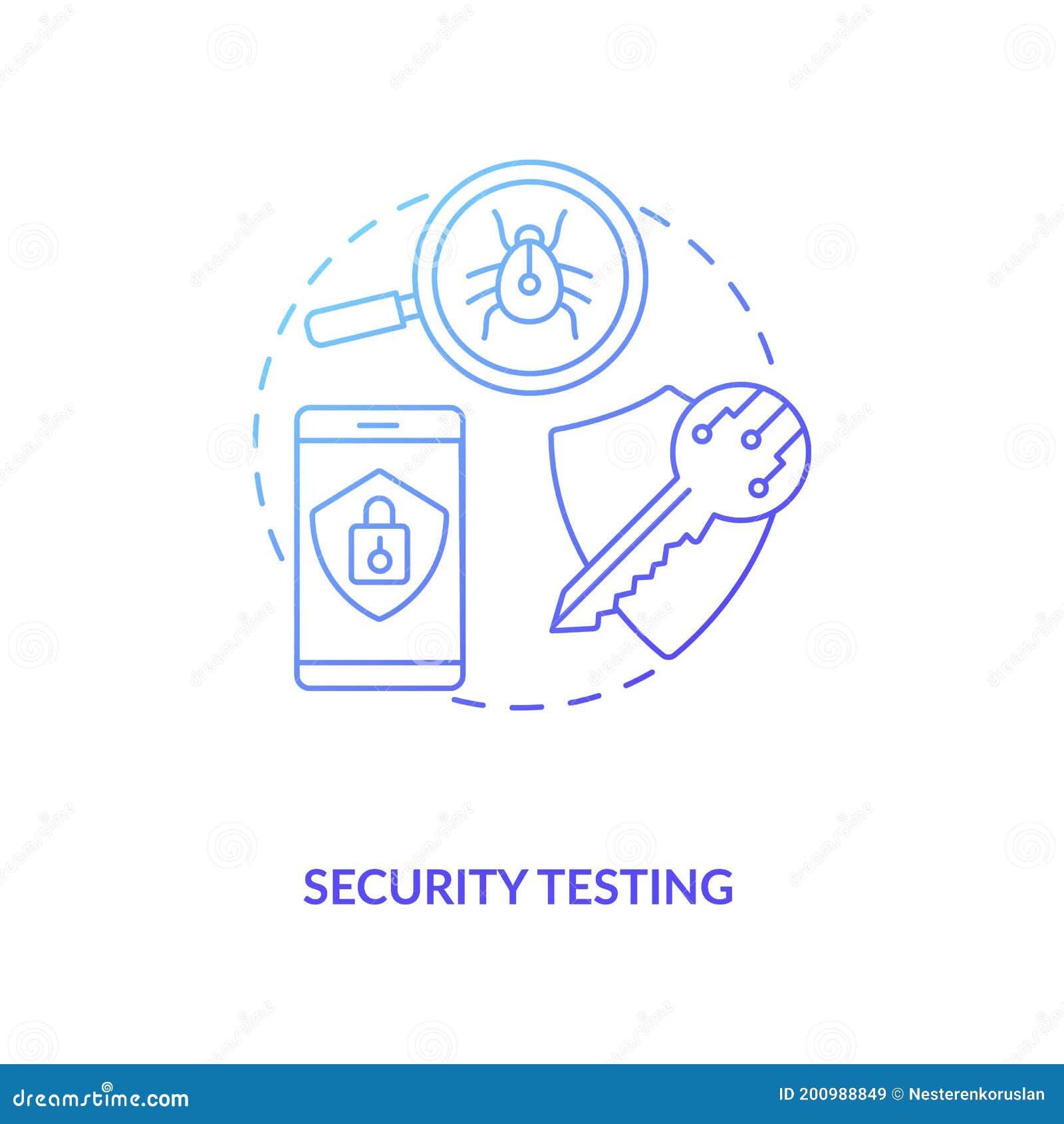 Security Testing Concept Icon Stock Vector - Illustration of circle ...