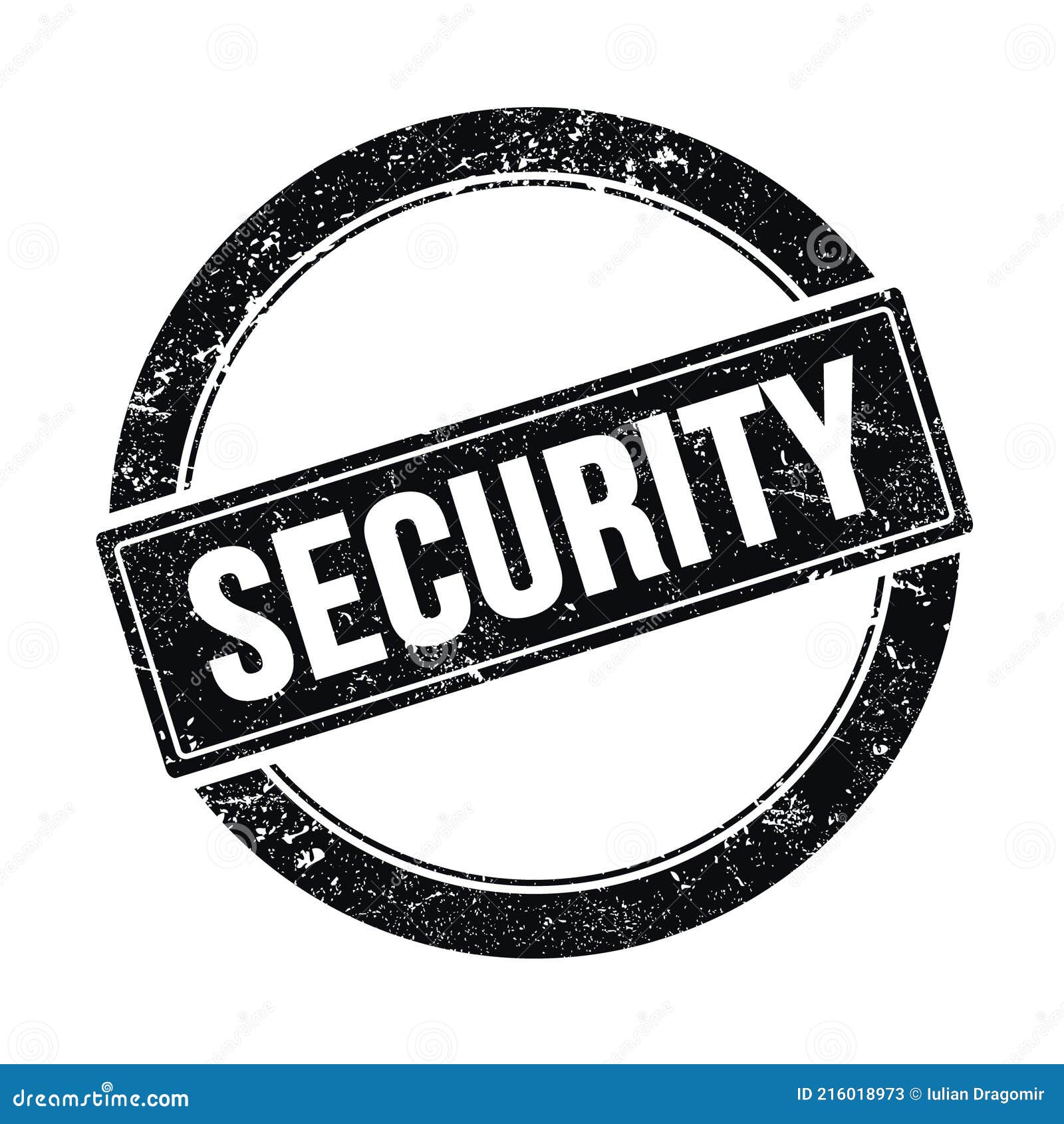 SECURITY Text on Black Grungy Round Stamp Stock Illustration ...
