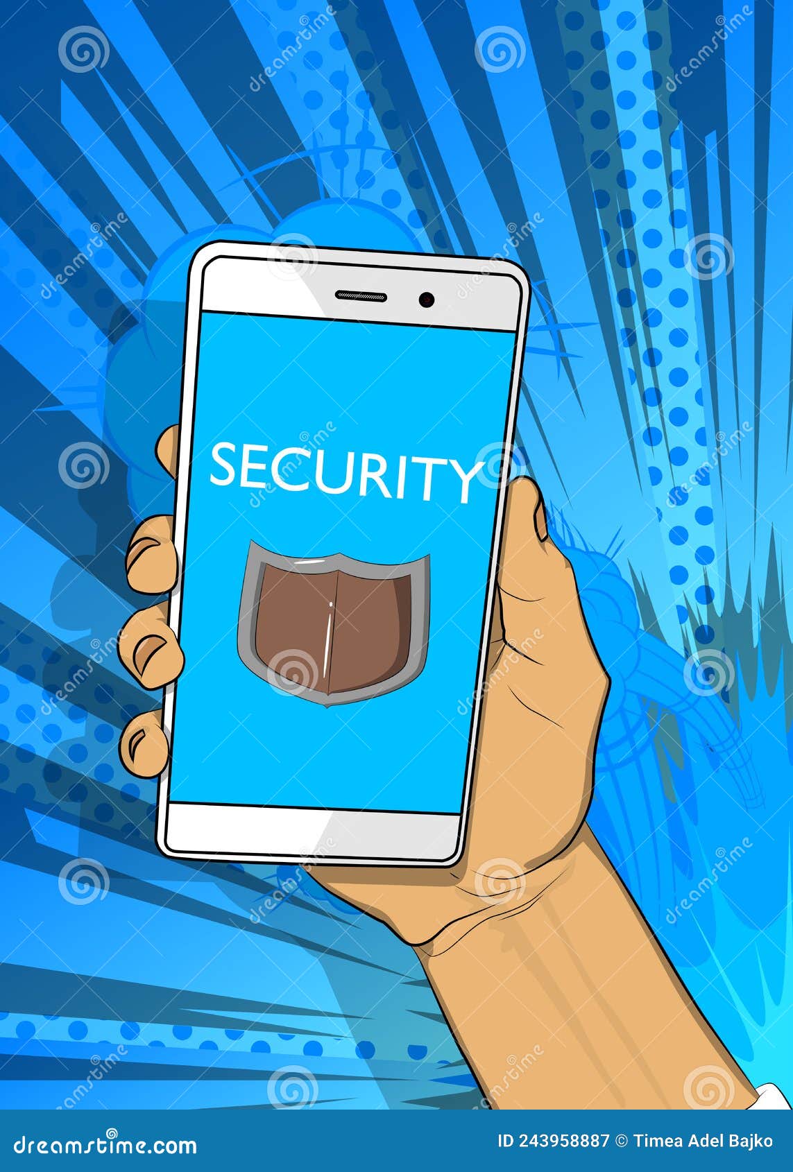 Security Text on Smartphone Screen. Stock Vector - Illustration of ...