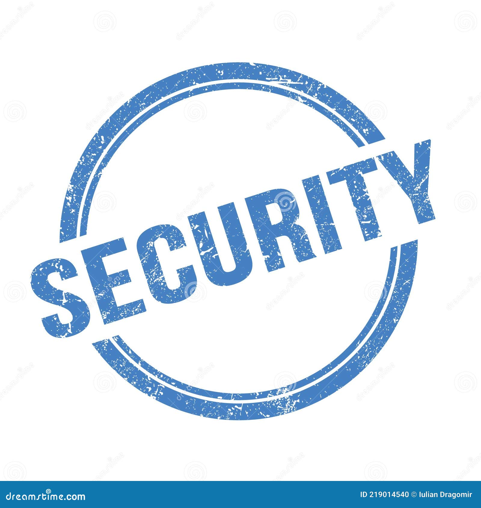 SECURITY Text Written on Blue Grungy Round Stamp Stock Illustration ...