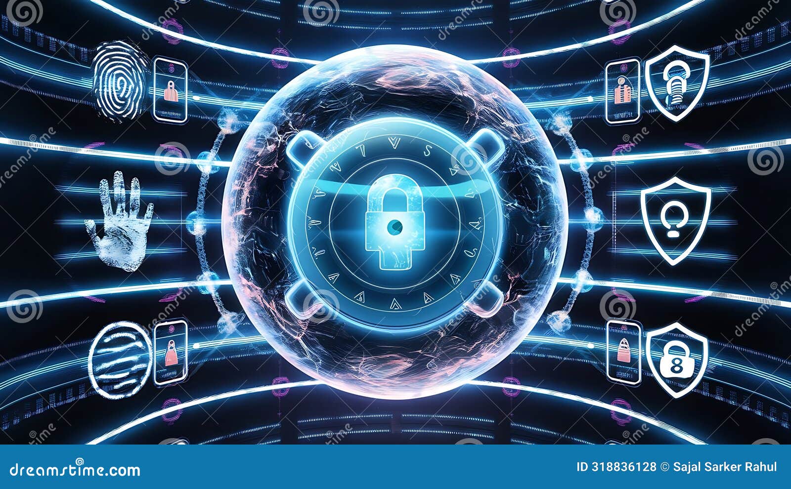 Security Theme of Cyber Security Data Protection Information Privacy ...