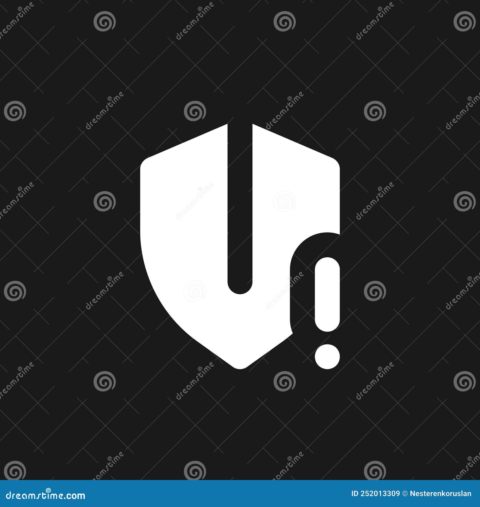 Security Threat Dark Mode Glyph Ui Icon Stock Vector - Illustration of ...