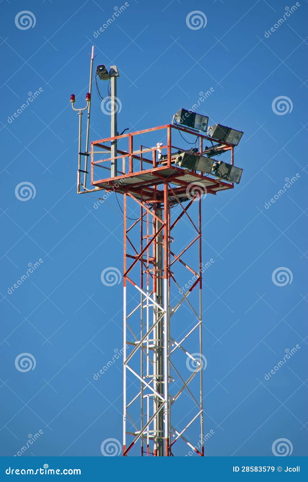Security tower stock image. Image of cell, industry, camera - 28583579