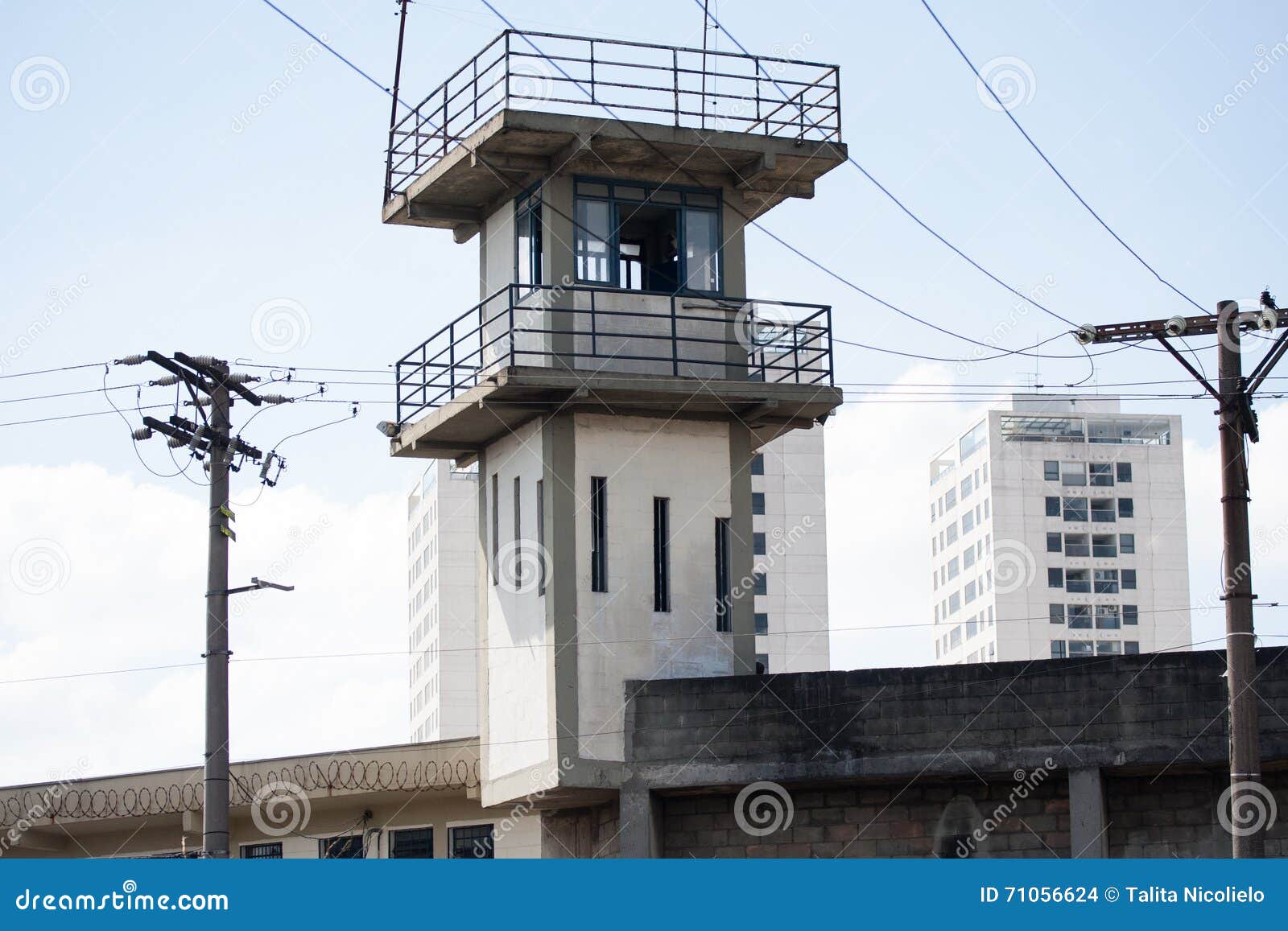 Security Tower On The Background Of The Night Sky With The Included ...