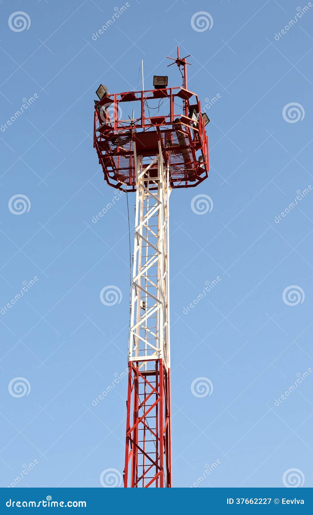 Security Tower On The Background Of The Night Sky With The Included ...