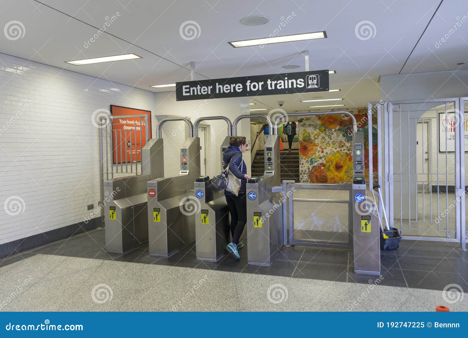 The Security Turnstile To Enter the Underground Transit System in ...