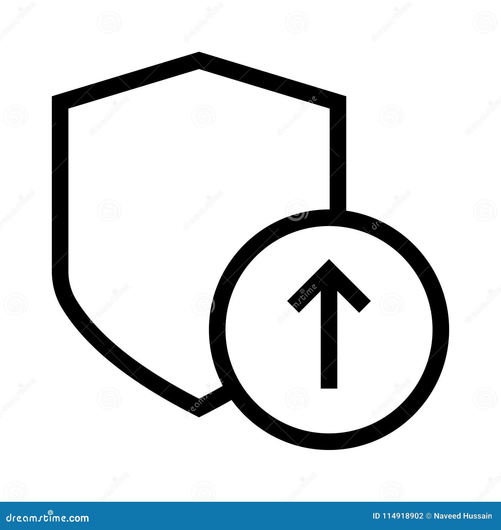 Security Upload Vector Line Icon Stock Vector - Illustration of glyphs ...