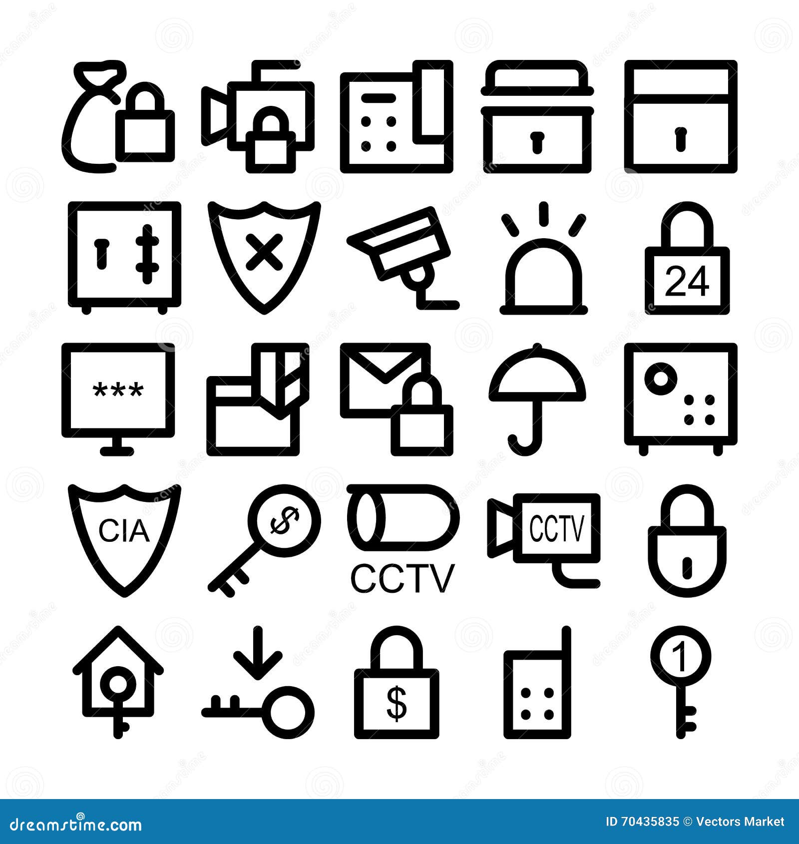 Security Vector Icons 3 stock illustration. Illustration of police ...