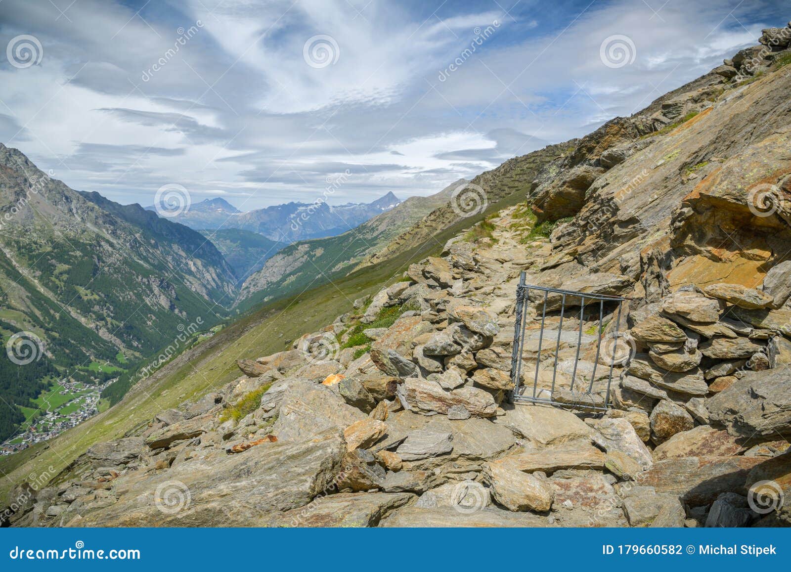 Security on Walking Trail in Swiss Alps Stock Photo - Image of scenic ...