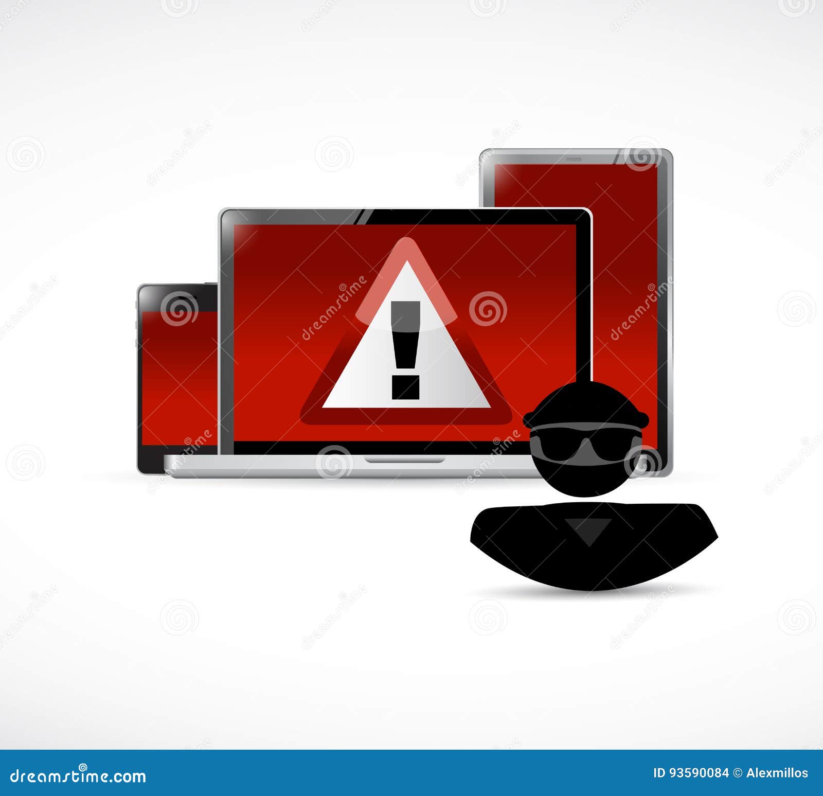 Warning Hacker Activity 2 Horizontal Banners Cartoon Vector ...