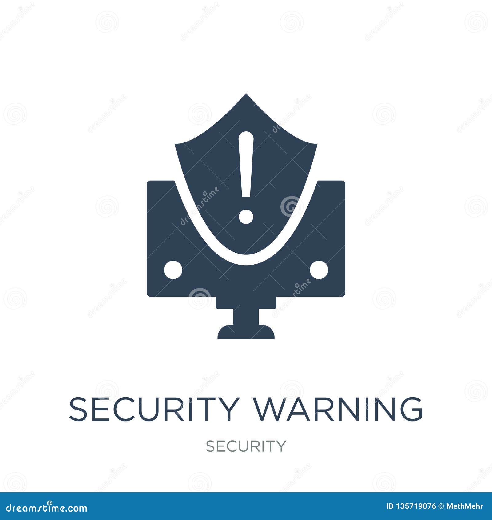 Security Warning Icon in Trendy Design Style. Security Warning Icon ...