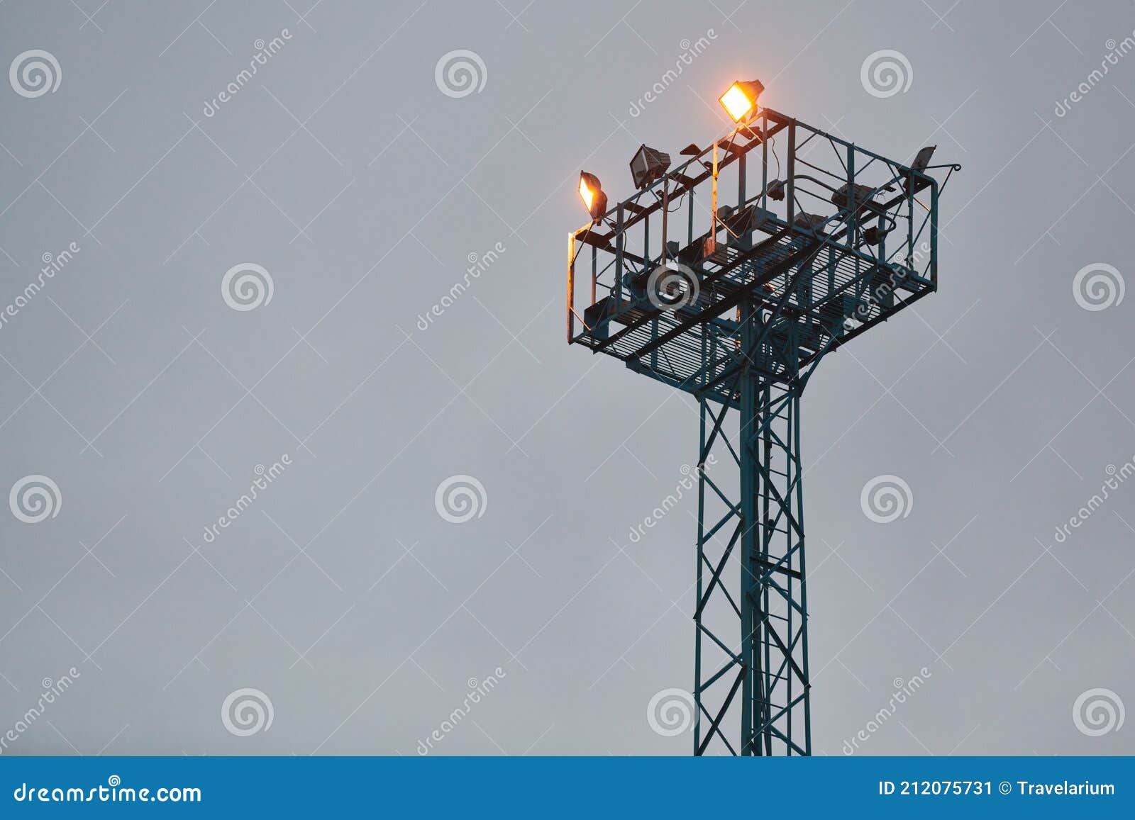 Security Watchtower for Observing Stock Image - Image of floodlight ...